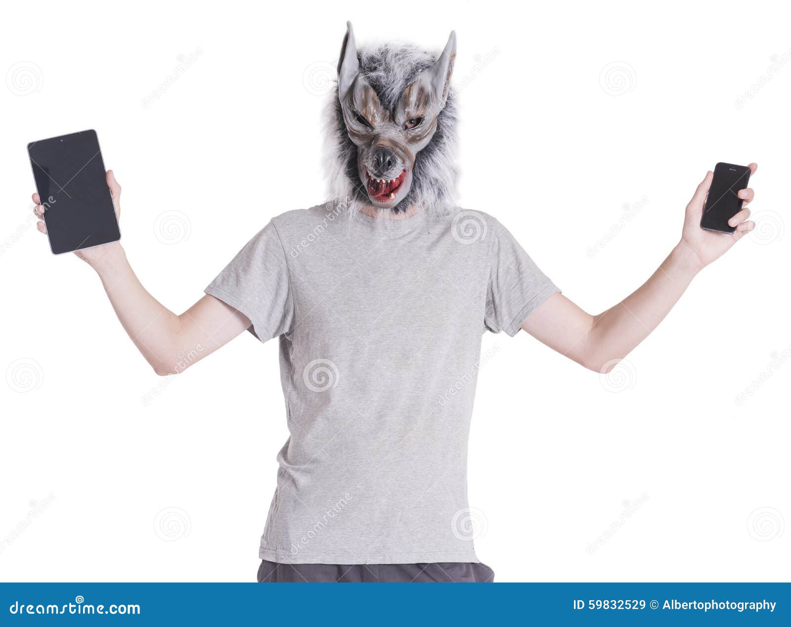 Wolf with technology stock image. Image of male, mobile - 59832529