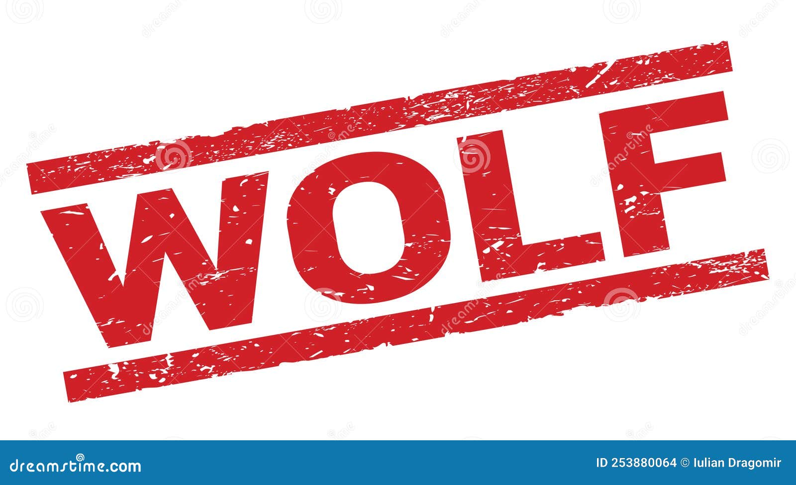 WOLF Text on Red Rectangle Stamp Sign Stock Illustration - Illustration ...