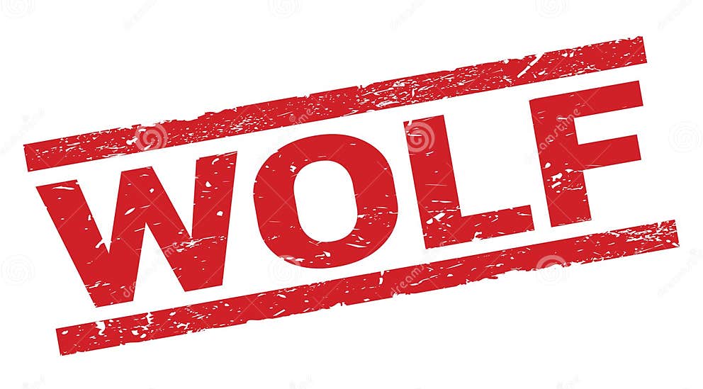 WOLF Text on Red Rectangle Stamp Sign Stock Illustration - Illustration ...