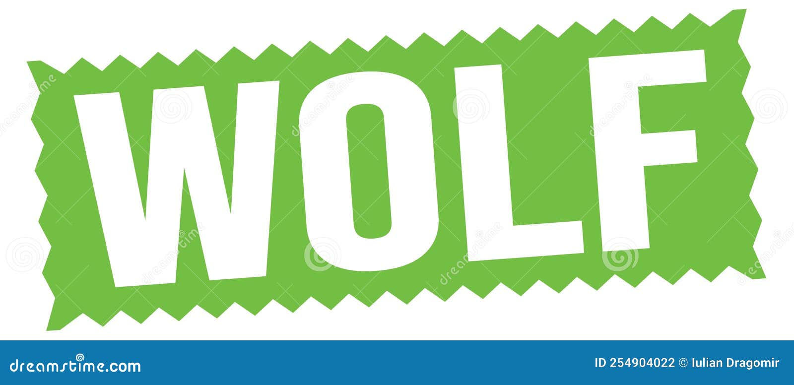 WOLF Text Written on Green Stamp Sign Stock Illustration - Illustration ...