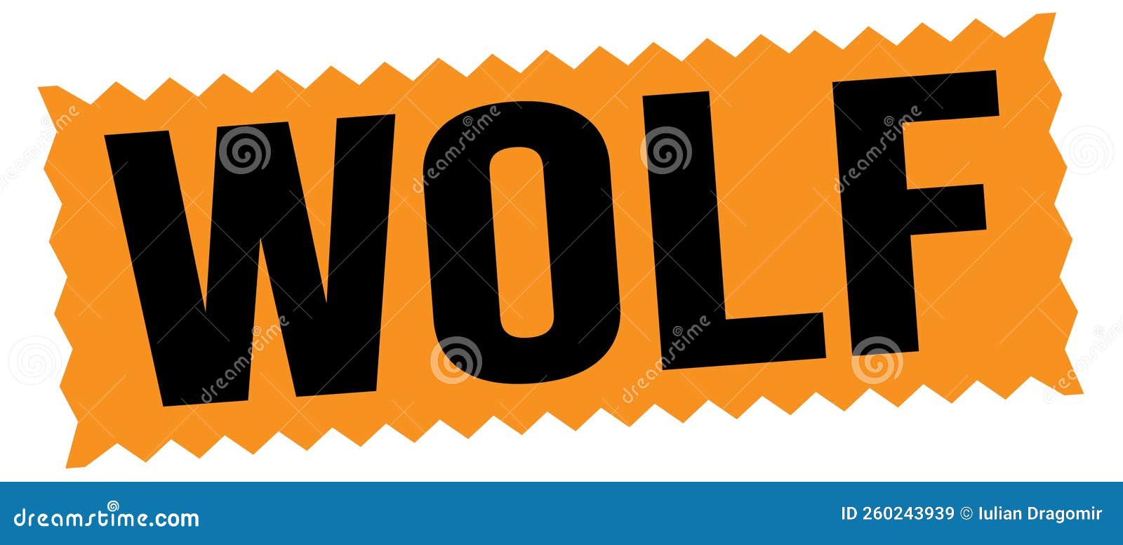 WOLF Text Written on Orange-black Stamp Sign Stock Illustration ...
