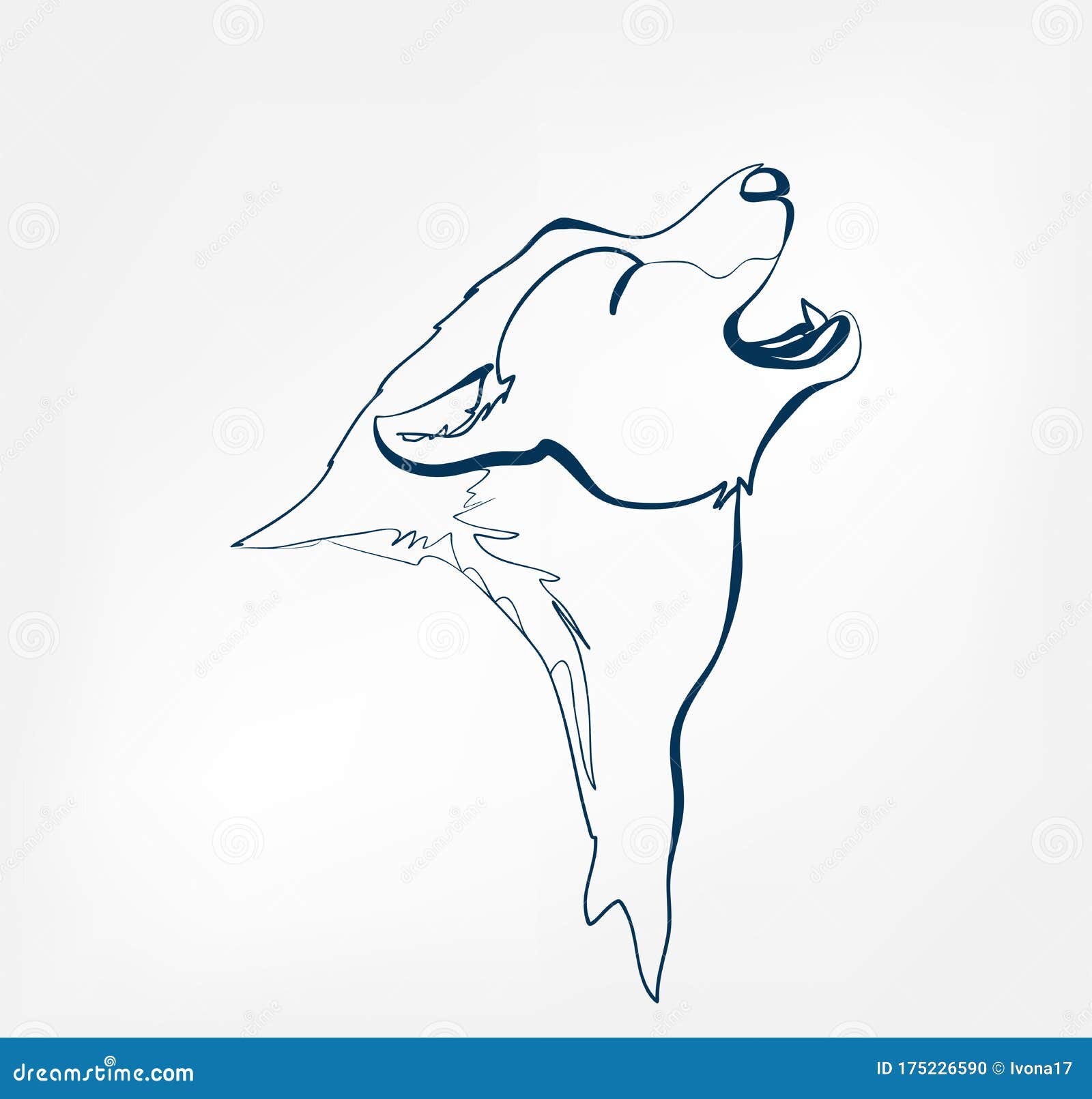 Wolf Vector Animal Wild One Line Design Stock Illustration ...