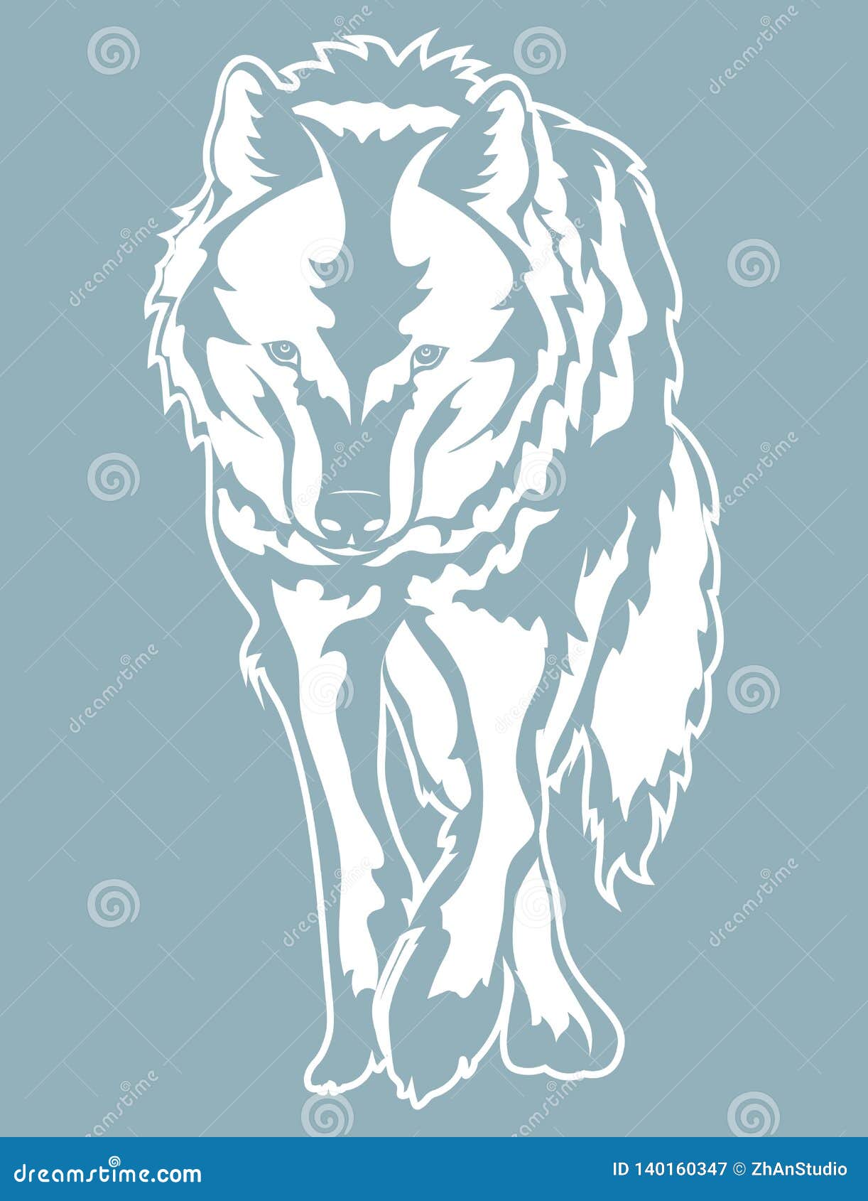 Wolf Vector Illustration. Paper Wolf Sticker. Laser Cut. Template for ...