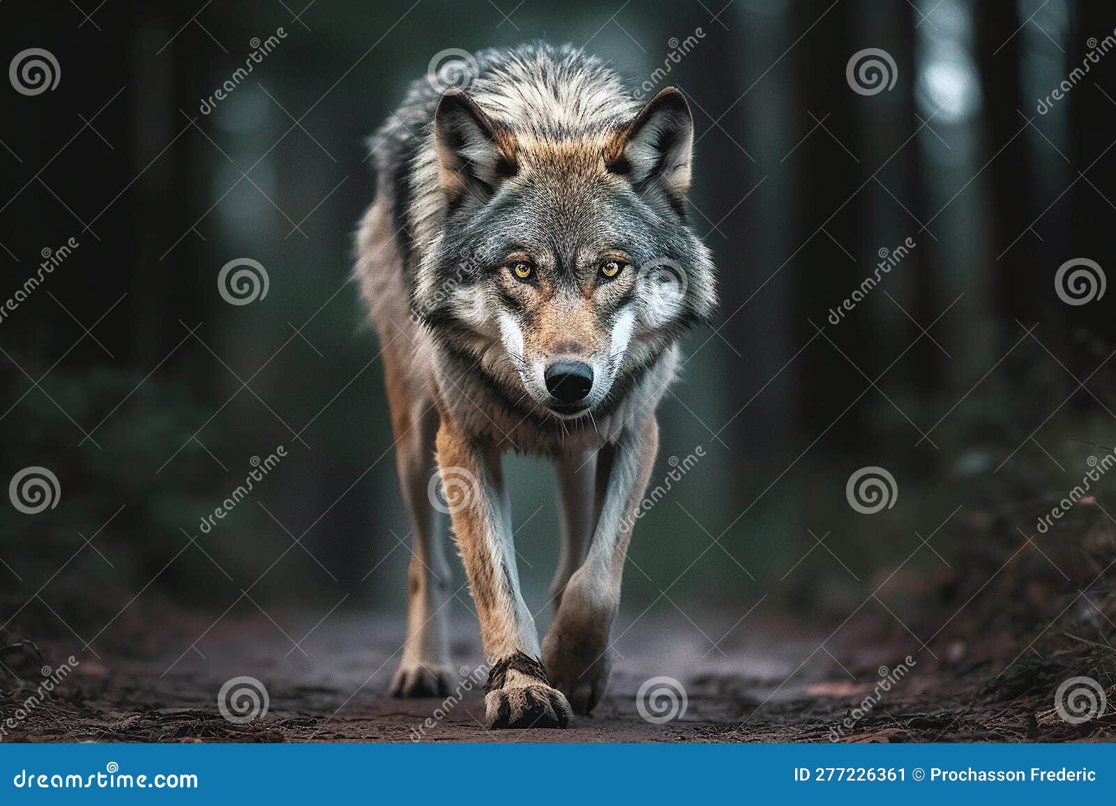 Wolf Walking Side View Vector Silhouette Illustration | CartoonDealer.com #232627536