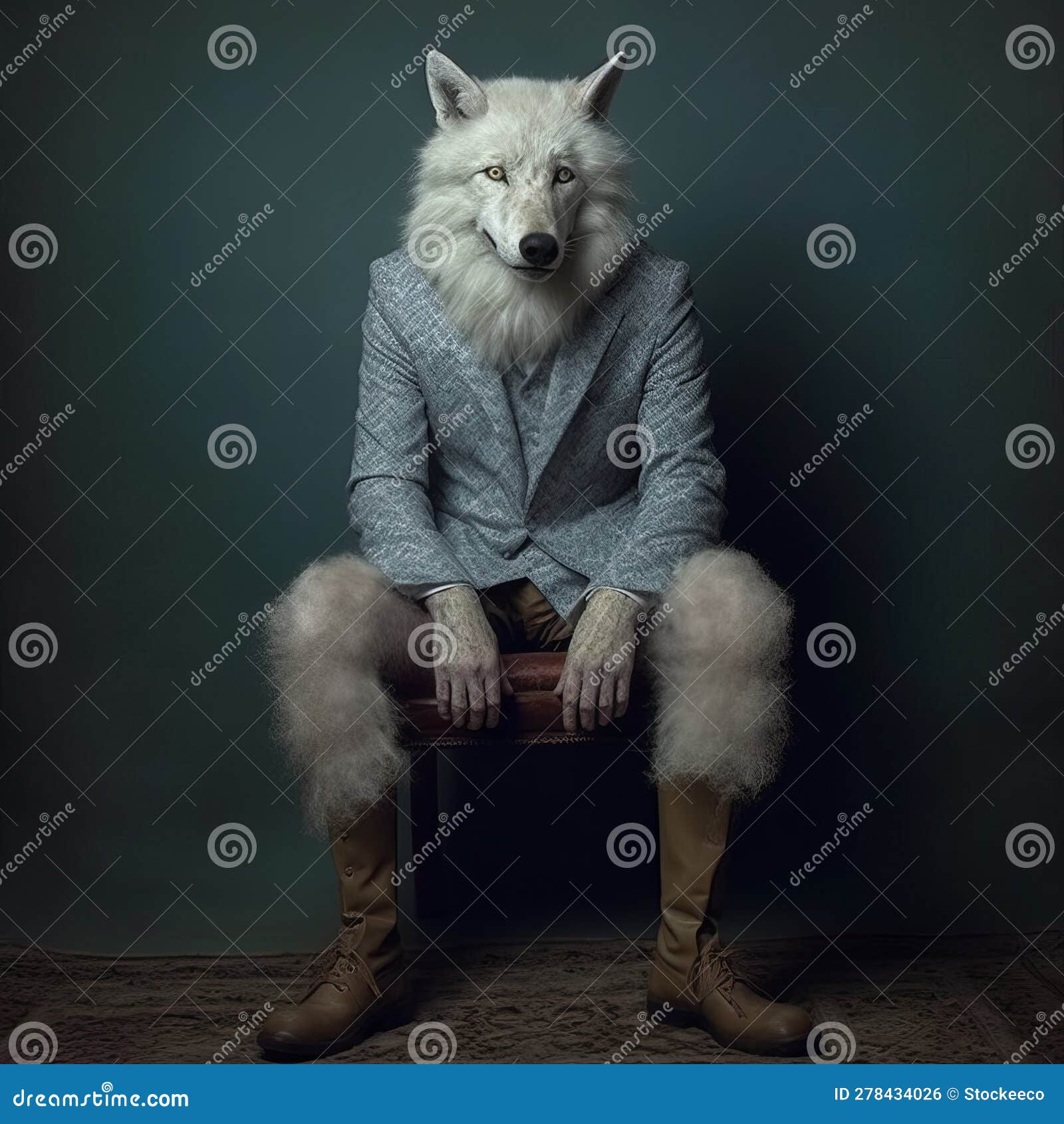 Wolf Wearing Human Legs stock illustration. Illustration of human ...