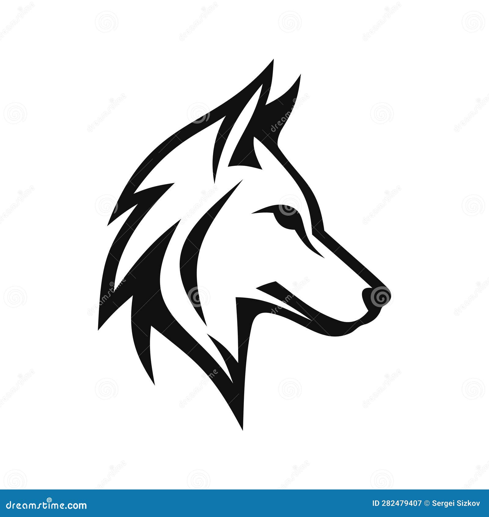 Wolf Wild Head Face. Logo Style on White Background Stock Vector ...