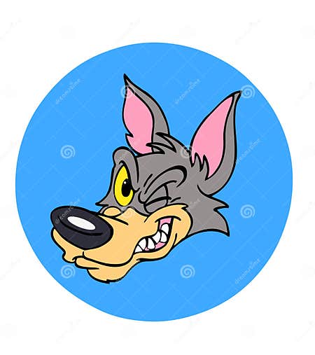 Wolf Wink stock vector. Illustration of teeth, animals - 26652963