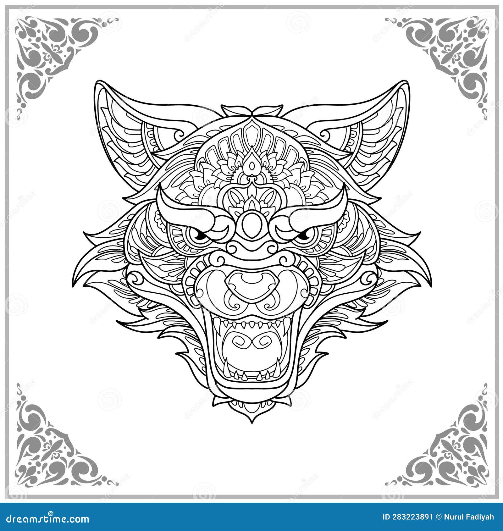 Wolf Zentangle Arts Isolated on White Background Stock Vector ...
