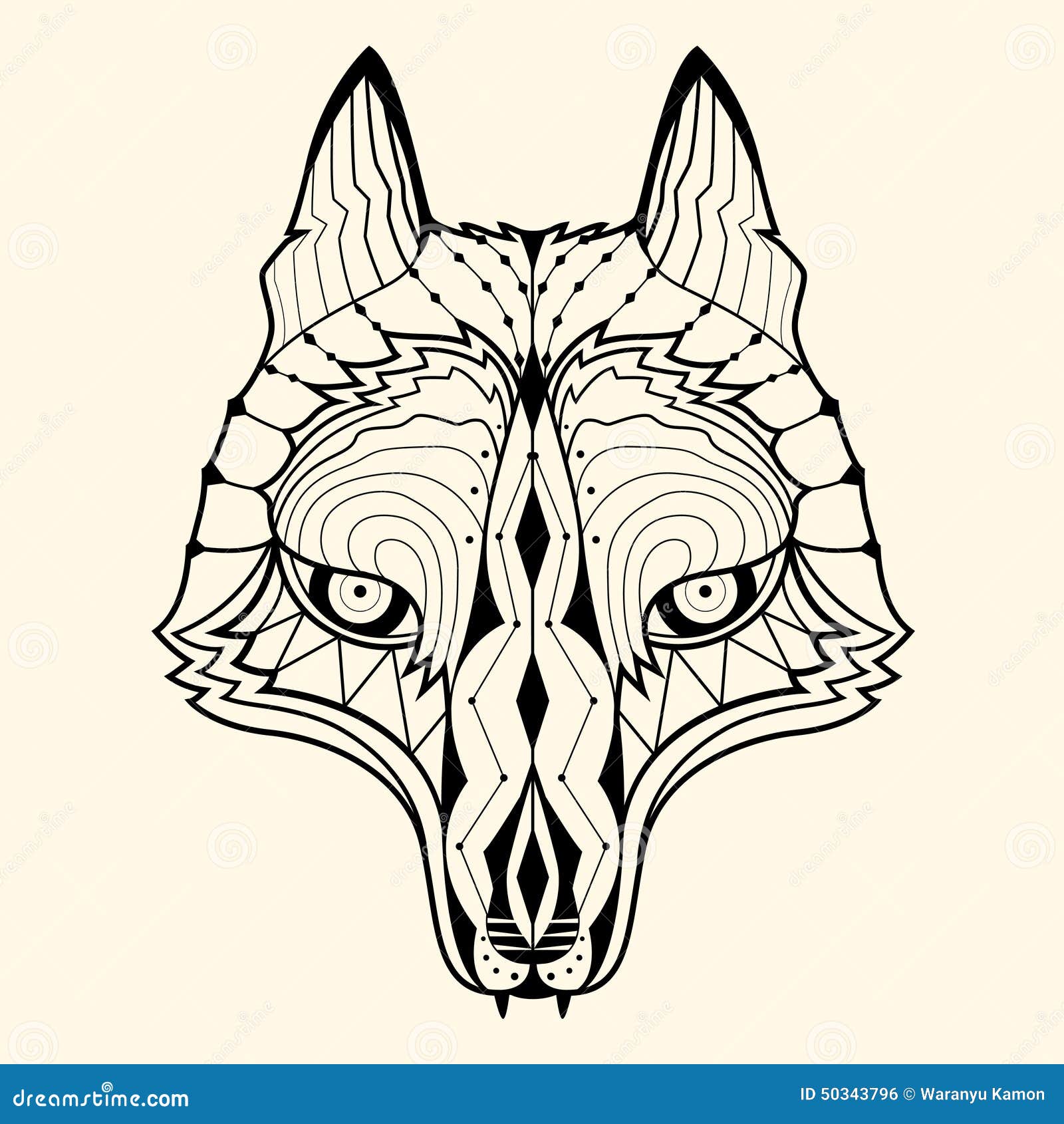 Wolf zentangle stock vector. Illustration of abstract - 50343796