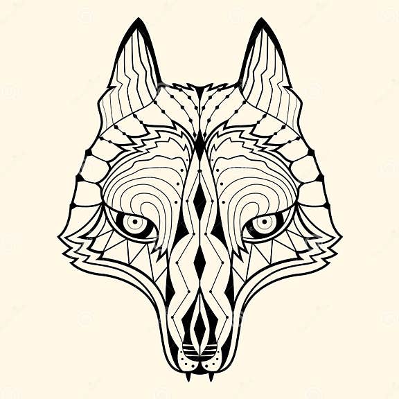 Wolf zentangle stock vector. Illustration of abstract - 50343796