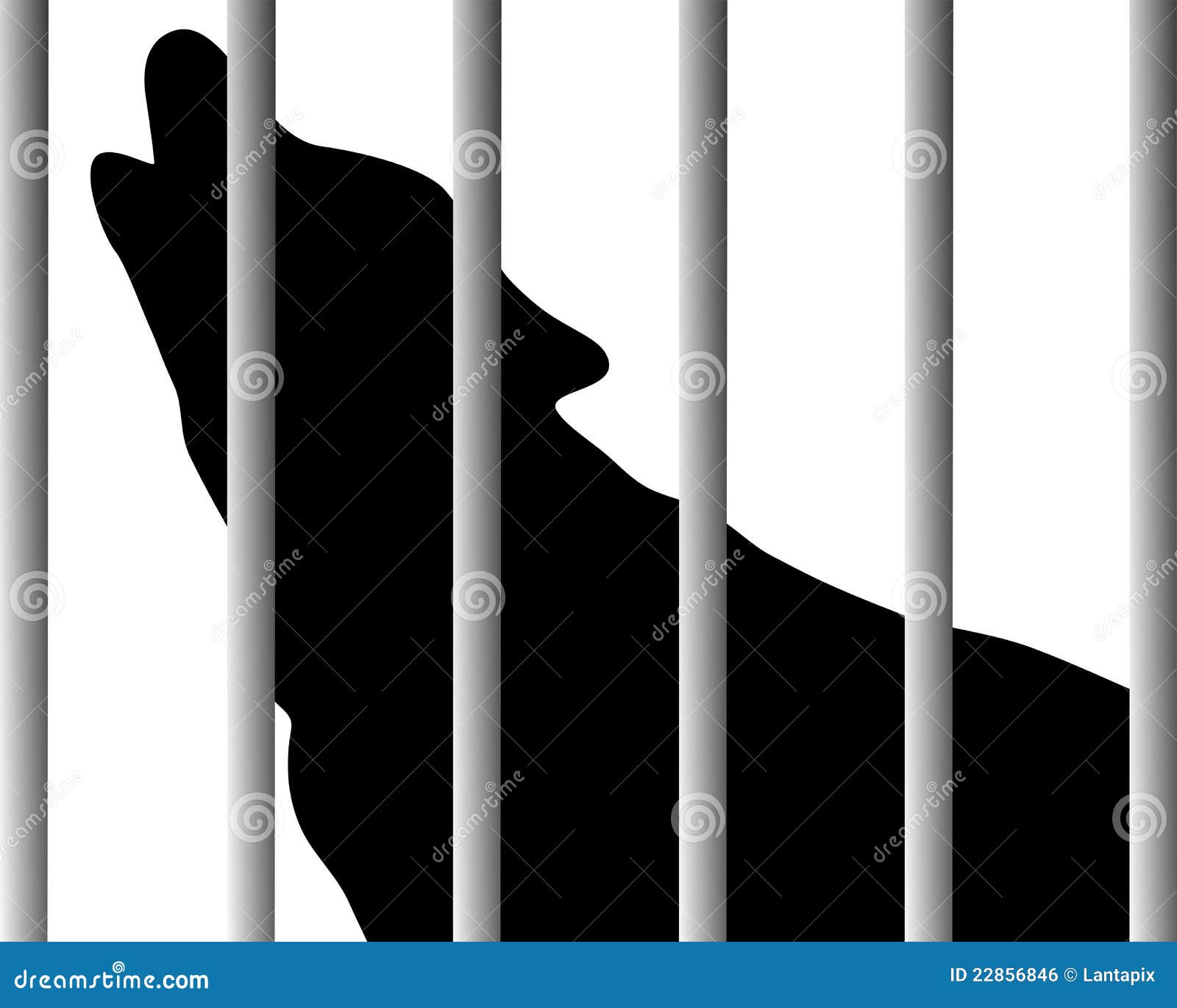 Wolf In A Jail Cell Clip Art