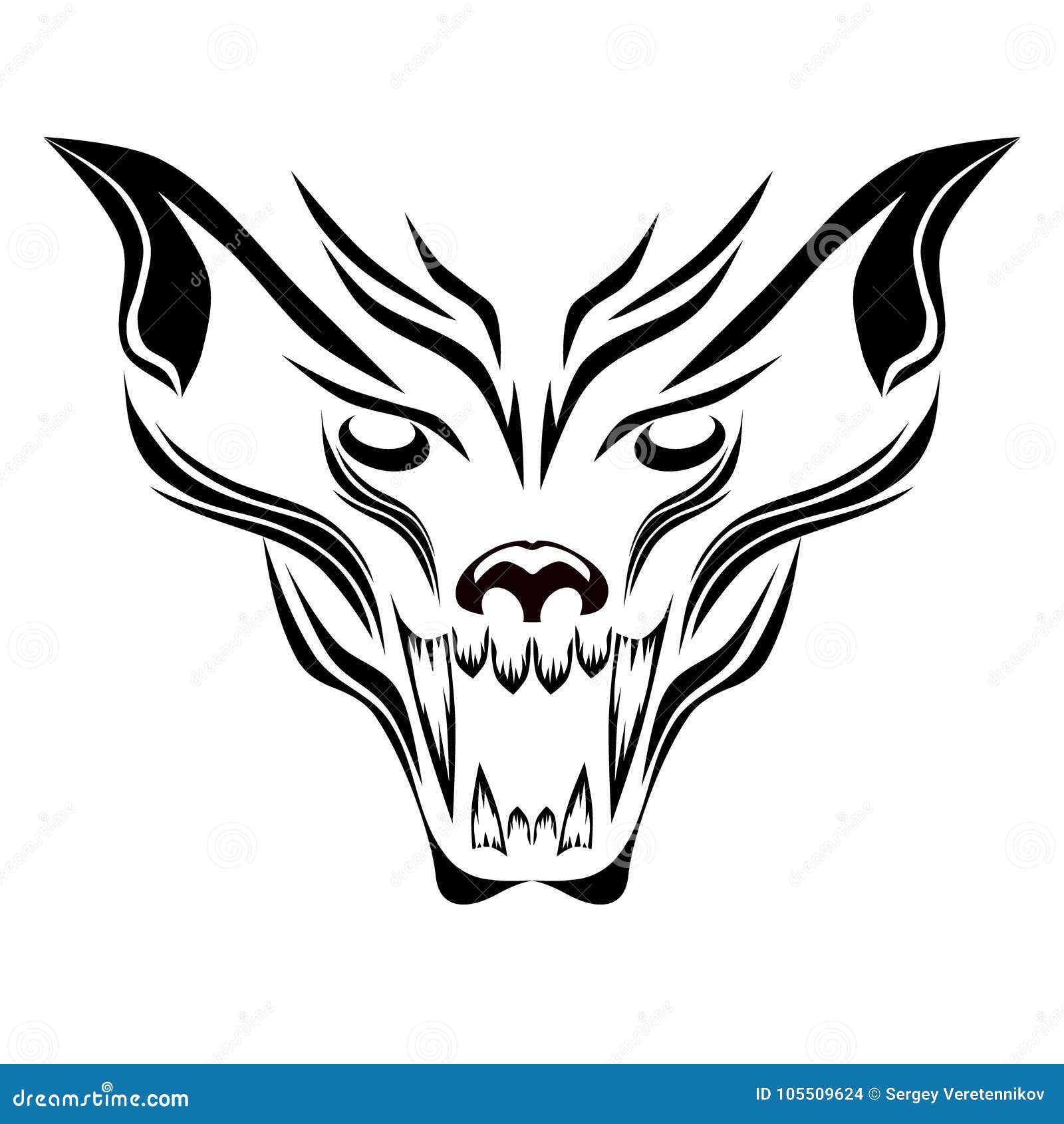 Wolfish grin pattern stock vector. Illustration of angry - 105509624