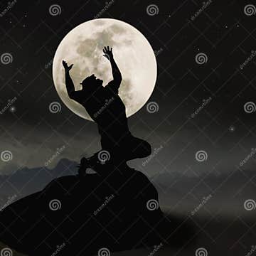 Wolfman breaking chains stock illustration. Illustration of night ...