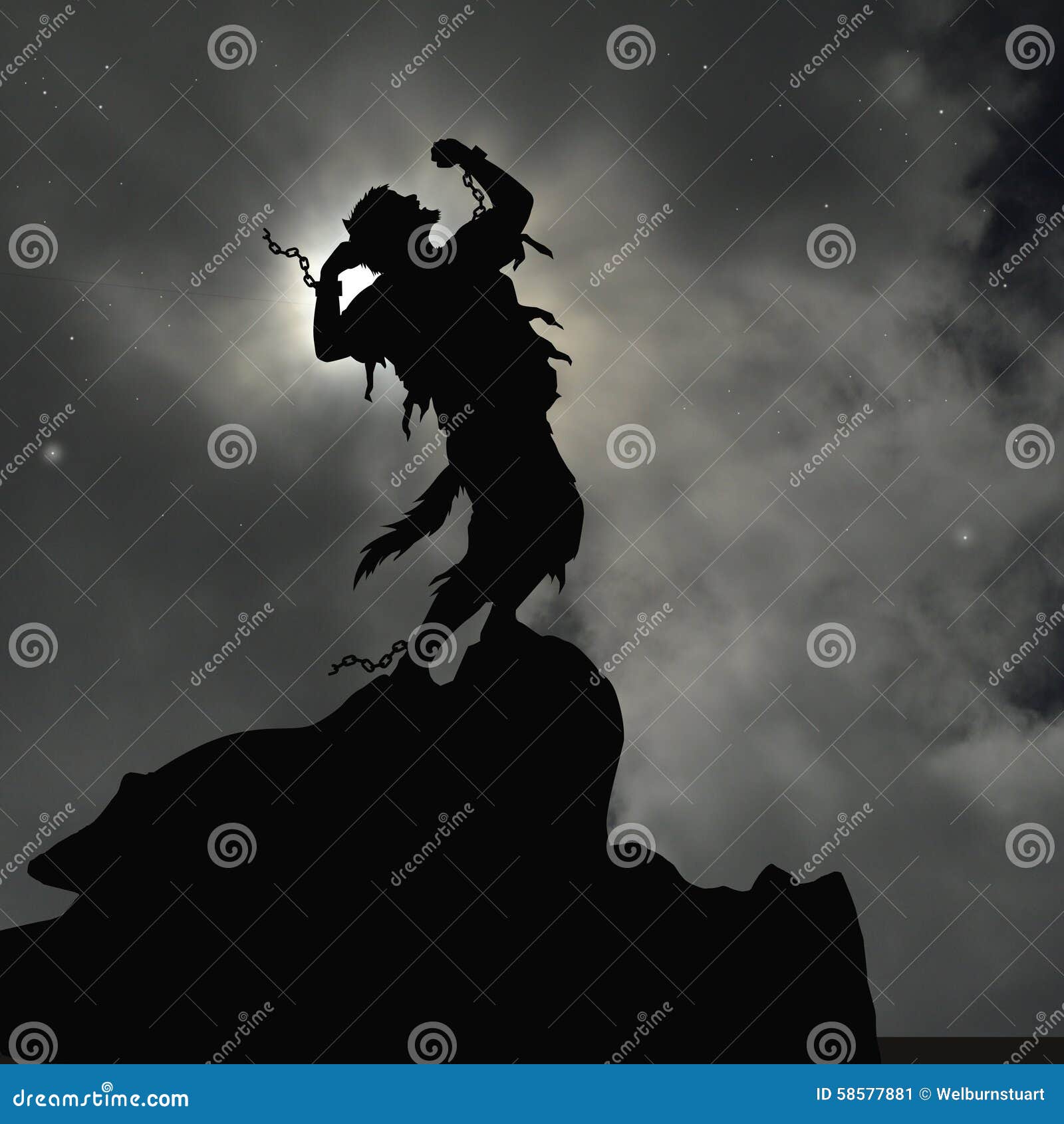 Wolfman breaking chains 2 stock illustration. Illustration of hprrpr ...