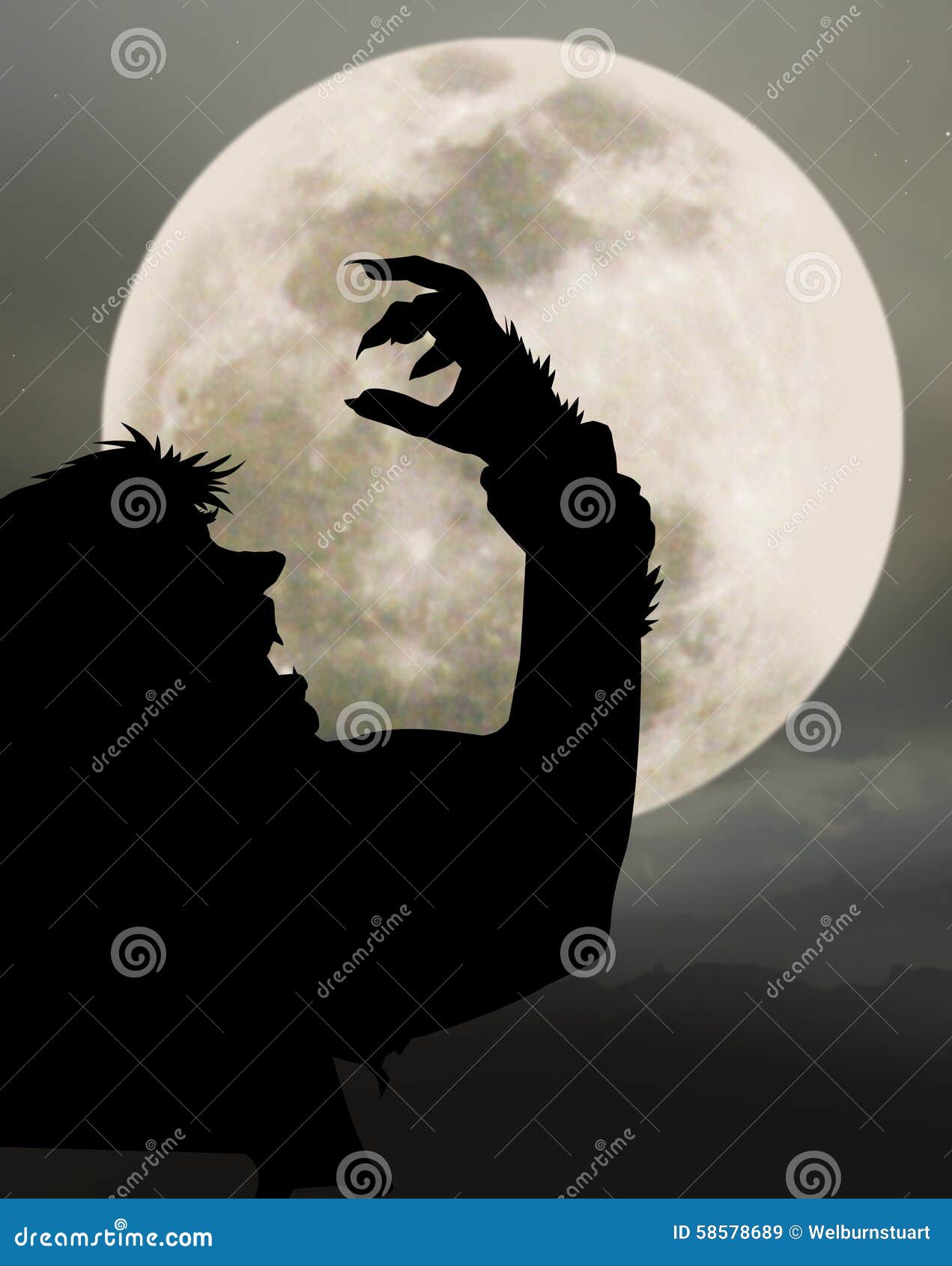Wolfman changing stock illustration. Illustration of spooky - 58578689