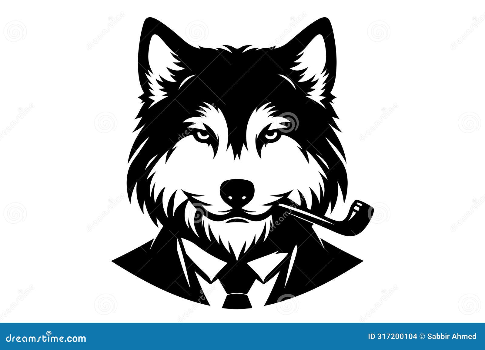Wolfman Face Vector ,eps 10 Stock Vector - Illustration of head, black ...