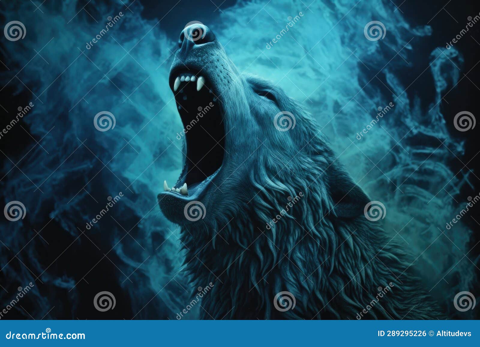 Wolfs Breath Visible while Howling in Cold Night Stock Photo - Image of ...