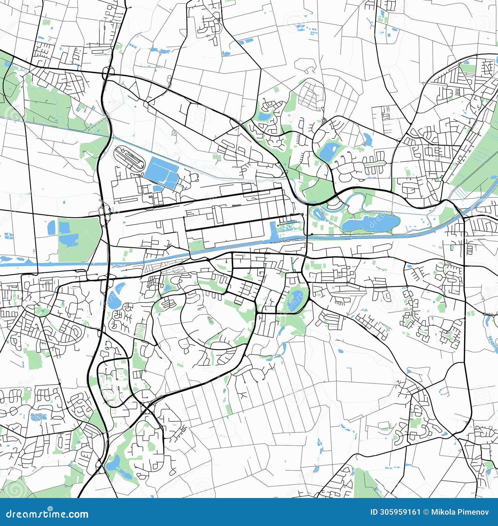 Wolfsburg map. stock illustration. Illustration of drawing - 305959161