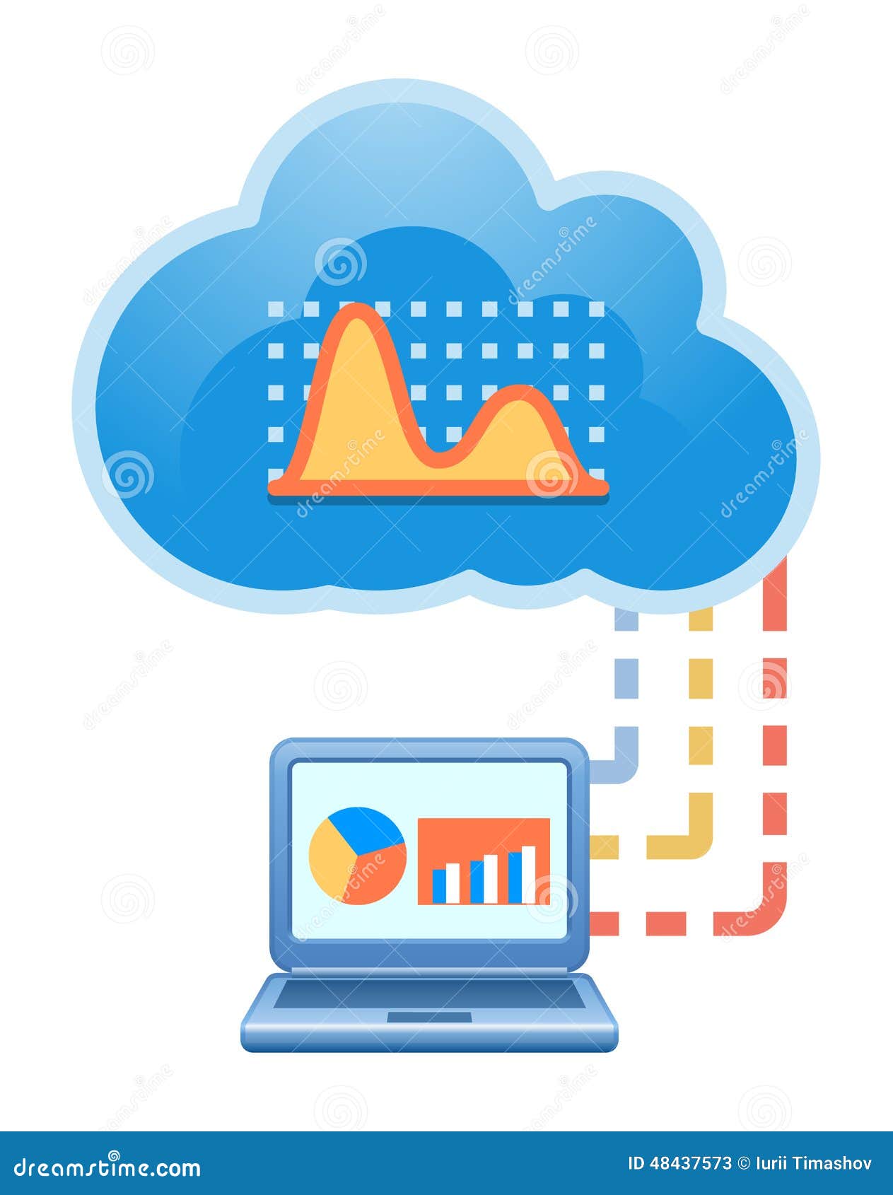 Wolke, Datenverarbeitung, Elektronisch, Handel, Service-Illustration ...