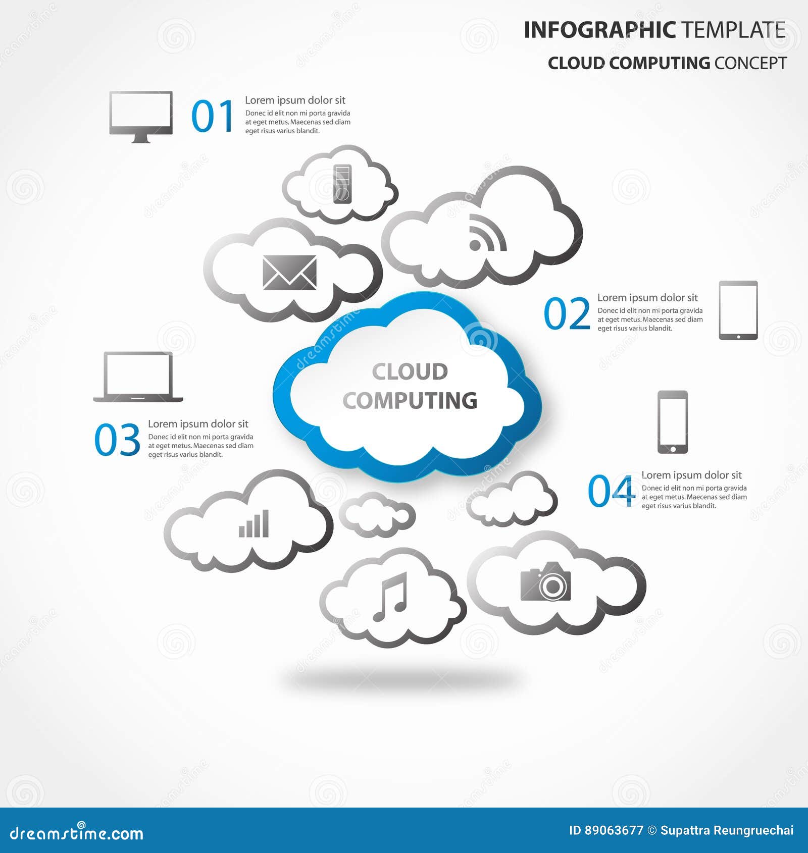 Wolke, Die Infographic Vektor Berechnet Vektor Abbildung - Illustration ...