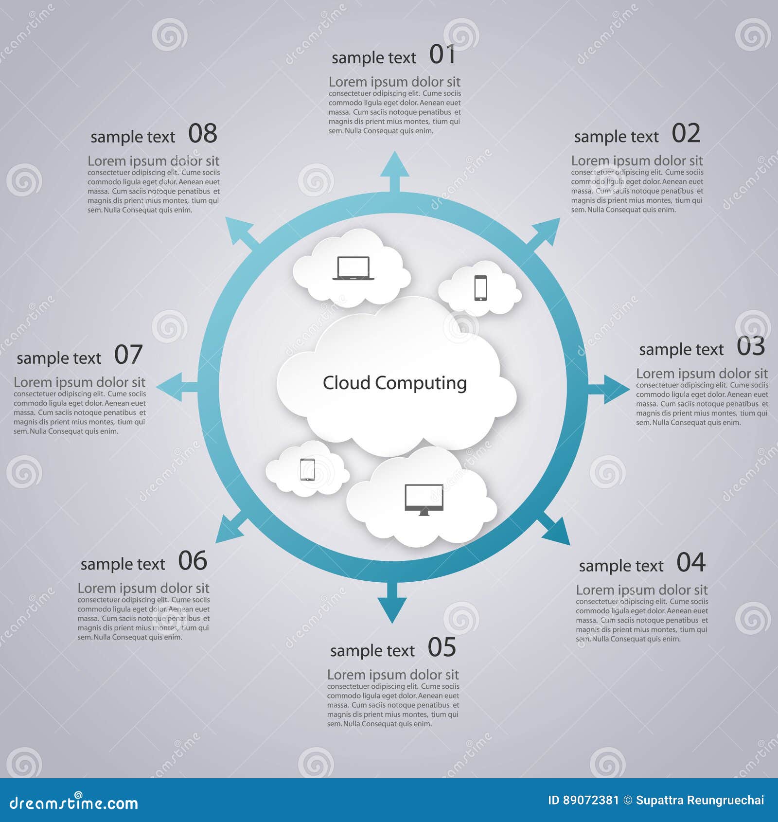 Wolke, Die Infographic Vektor Berechnet Vektor Abbildung - Illustration ...