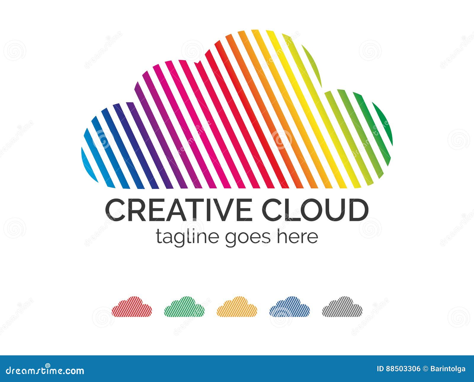 Wolke Logo Design vektor abbildung. Illustration von orange - 88503306