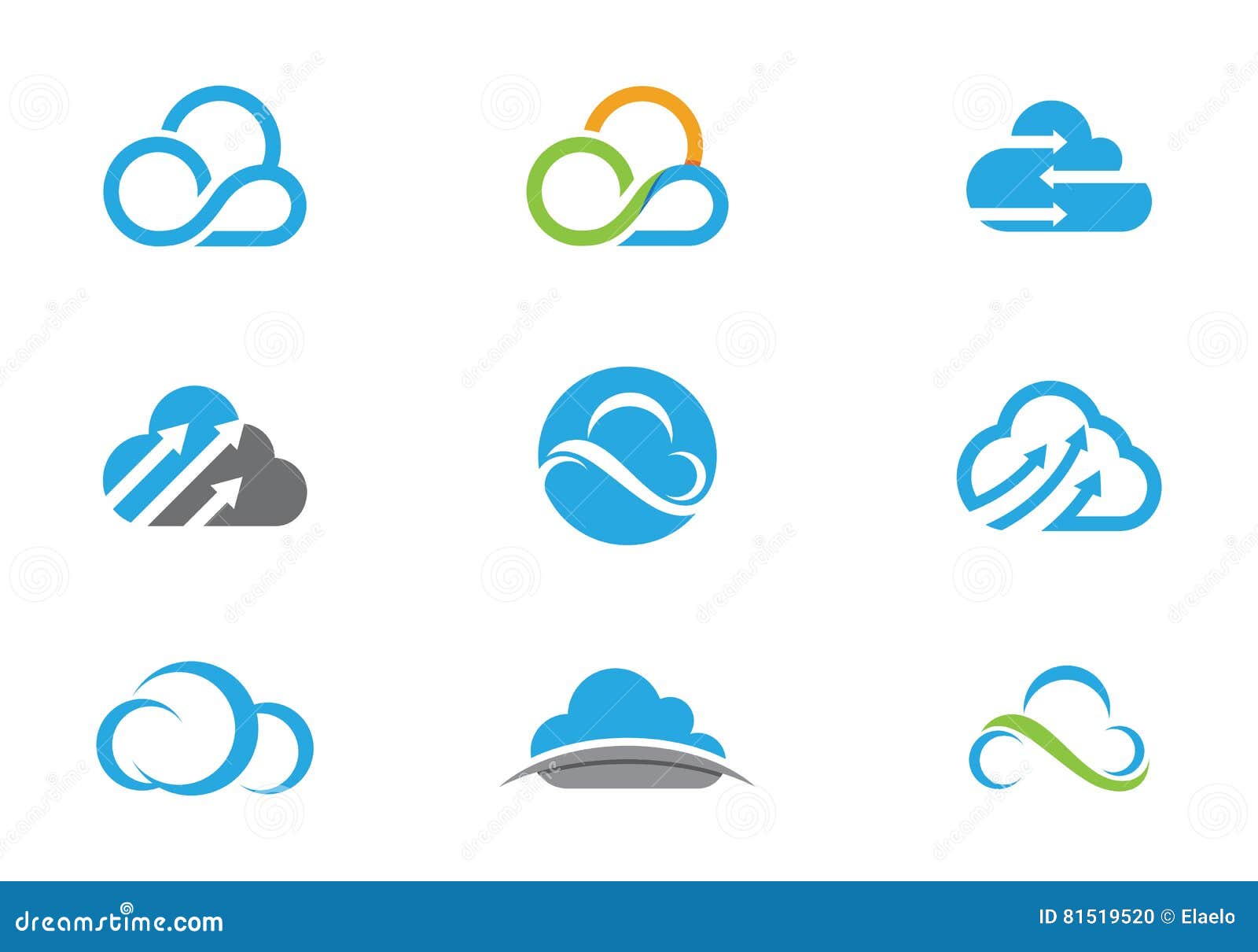 Wolke Logo Template vektor abbildung. Illustration von reich - 81519520