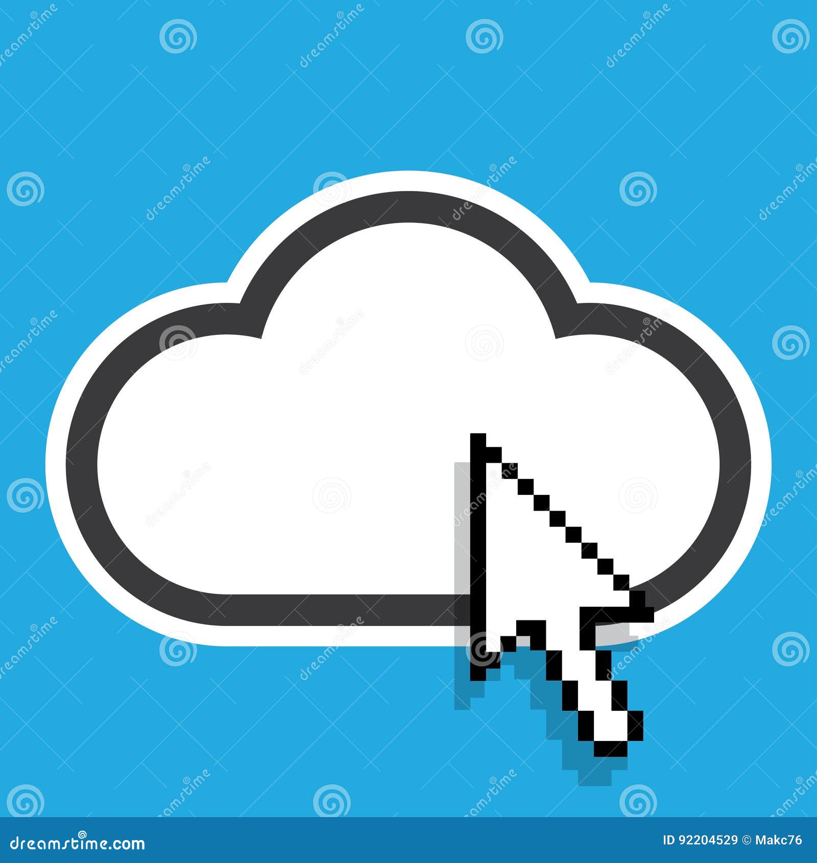 Wolken-Cursor-Pfeil-Ikone vektor abbildung. Illustration von weltweit ...