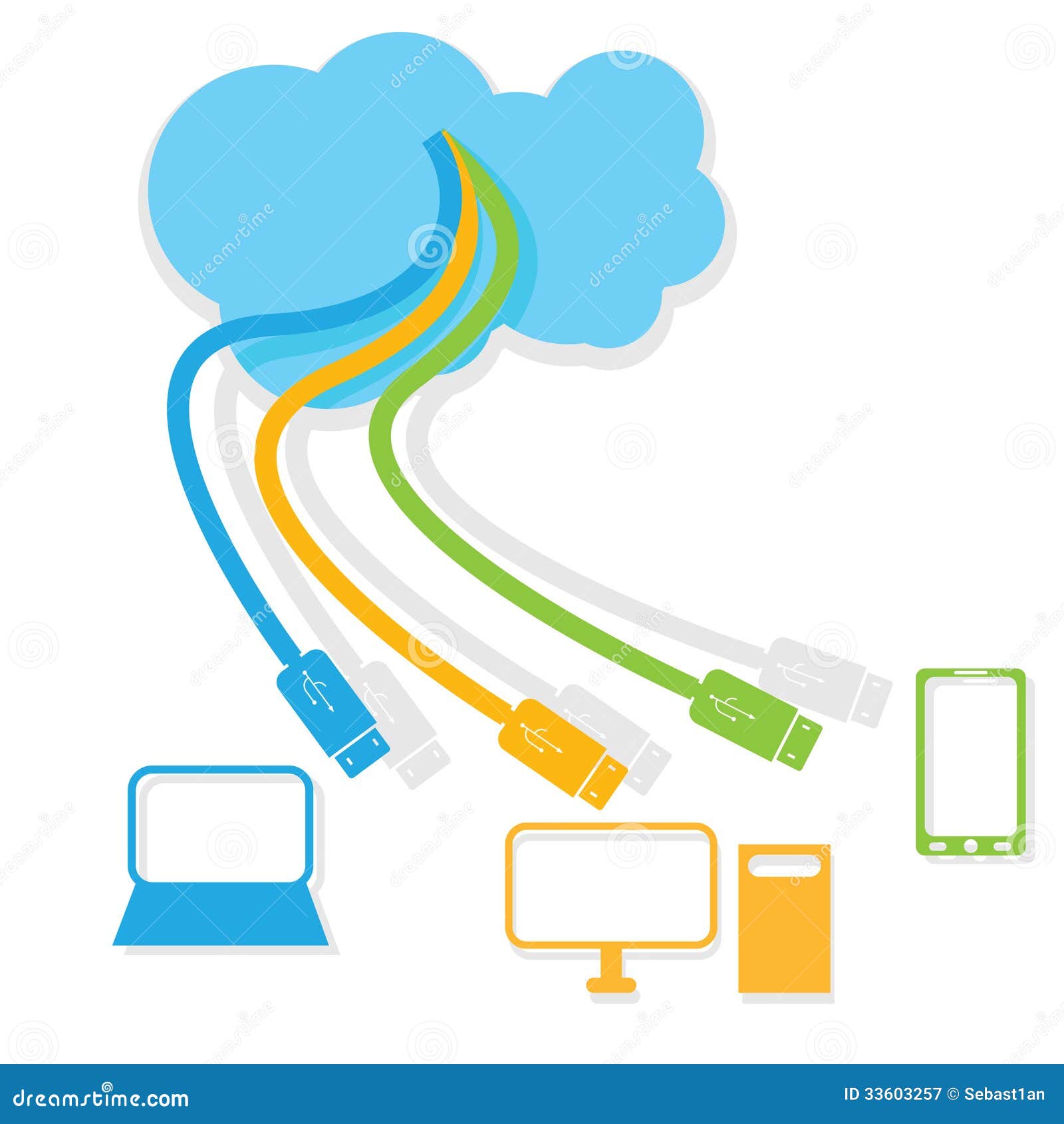Wolken-Datenverarbeitung vektor abbildung. Illustration von ideen ...