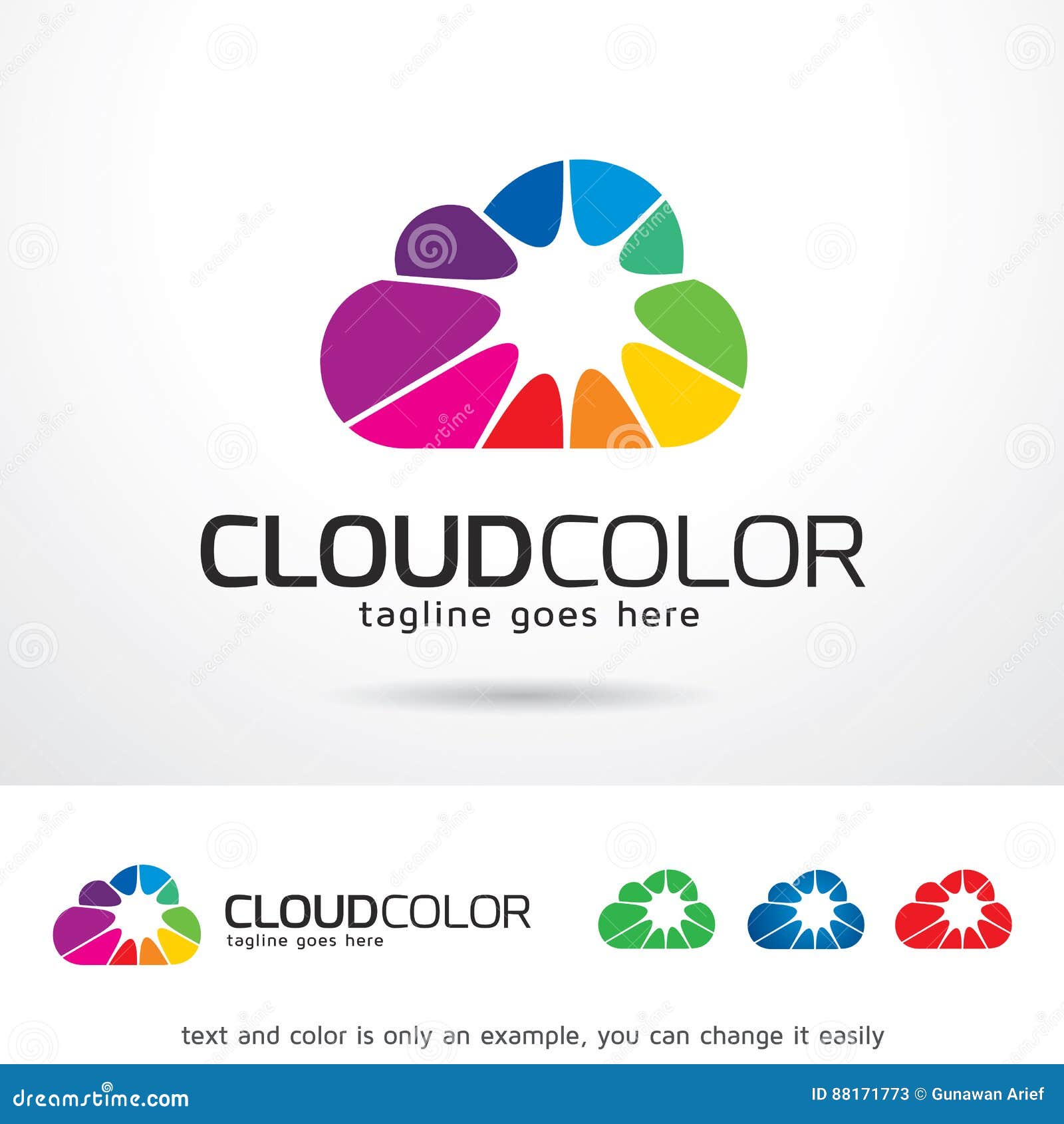 Wolken-Farbe Logo Template Design Vector Vektor Abbildung ...