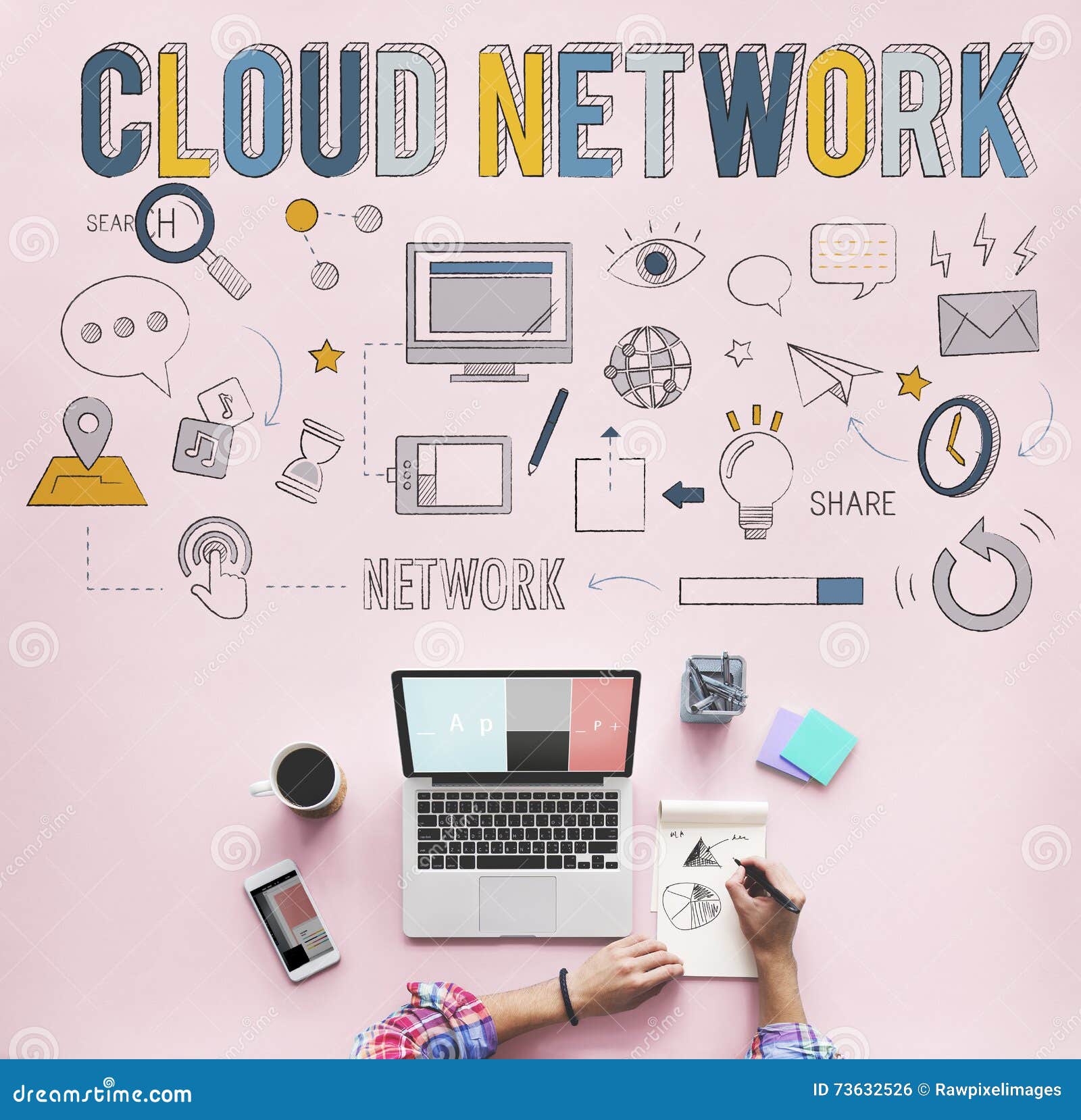 Wolken-Network Connection Daten-Informationsspeicherungs-Konzept Stock ...