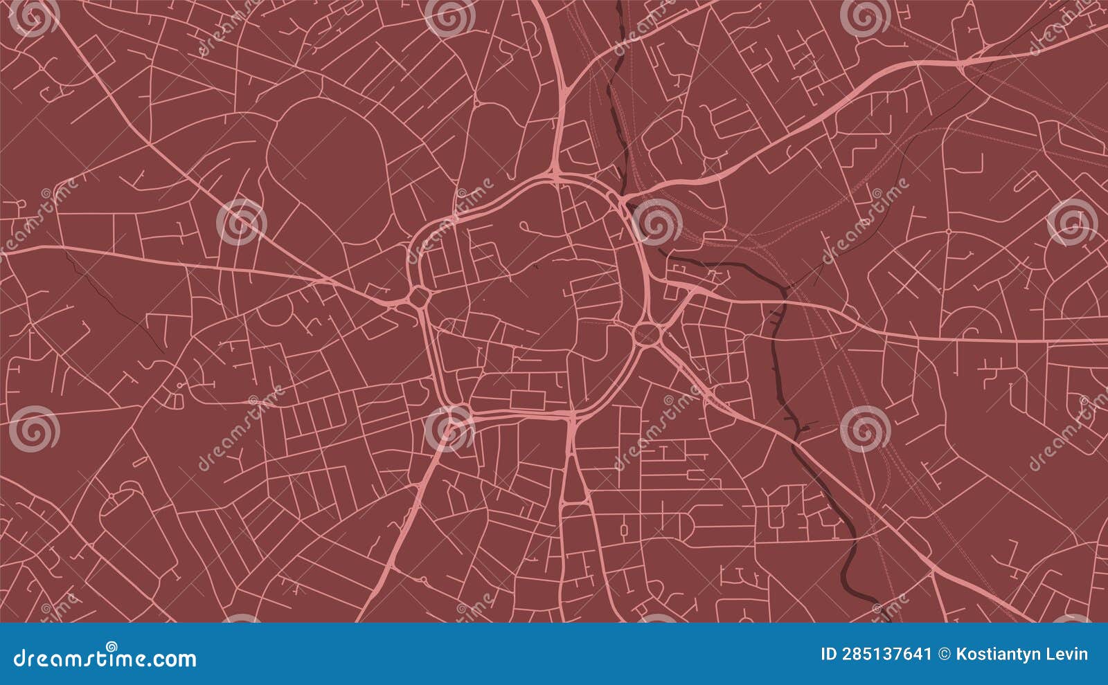 Wolverhampton Map, Red Poster Stock Vector - Illustration of square ...