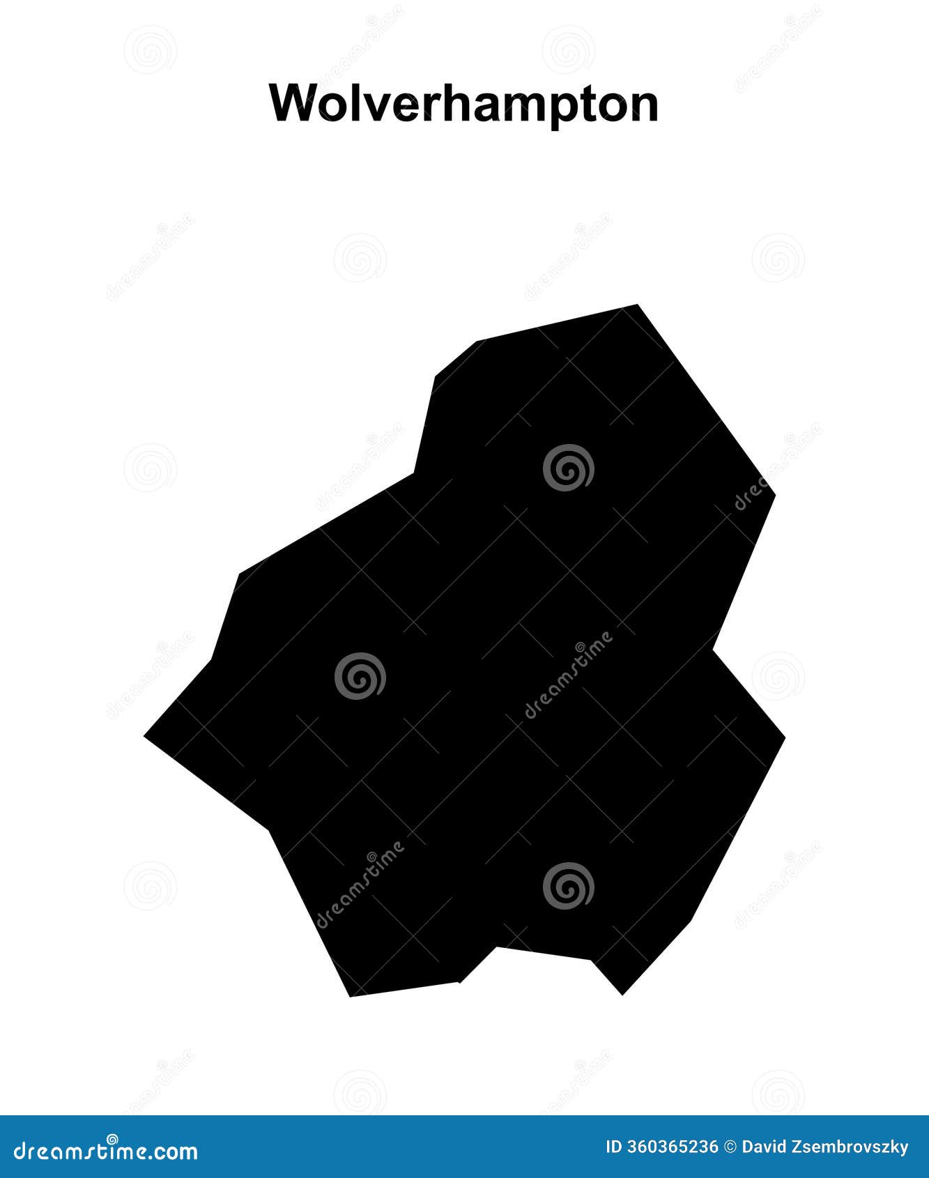 Wolverhampton outline map stock illustration. Illustration of empty ...