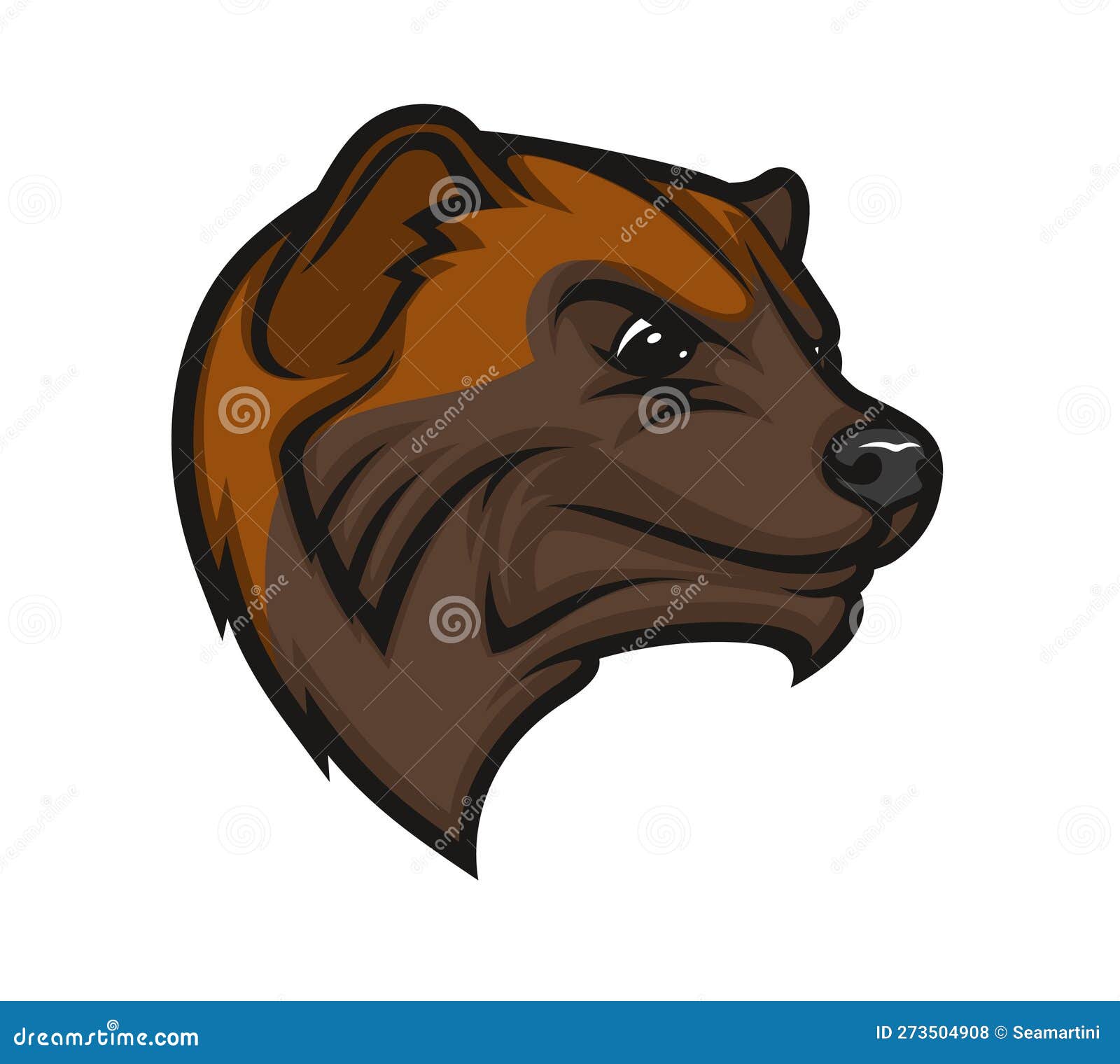 Wolverine Head Isolated Vector Mascot or Icon Stock Vector ...