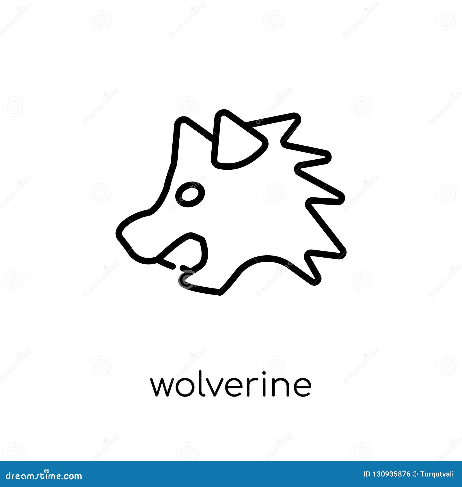 Wolverine Icon. Trendy Modern Flat Linear Vector Wolverine Icon Stock ...