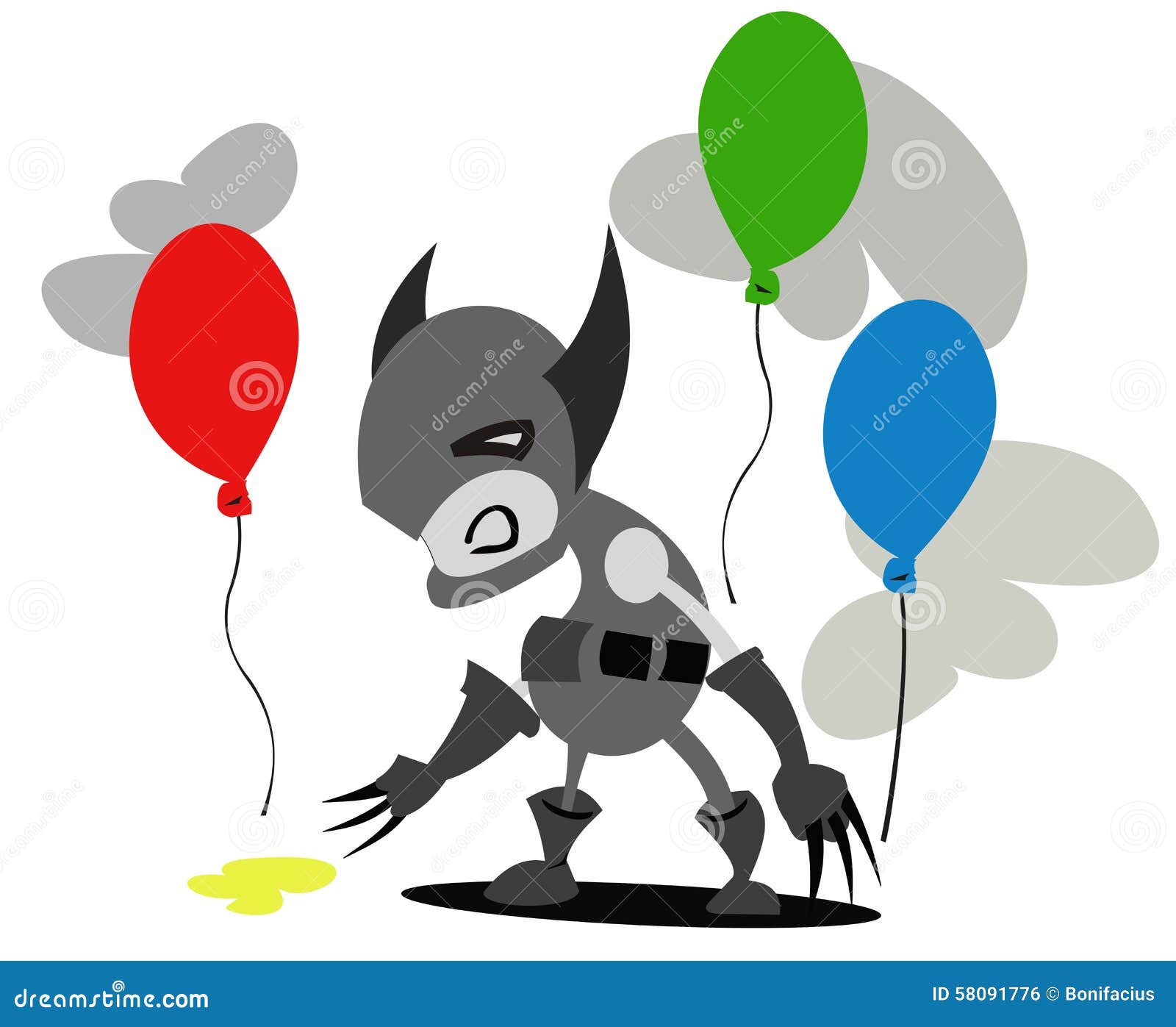 Wolves and Balloons Cartoon Stock Vector - Illustration of batgirl ...