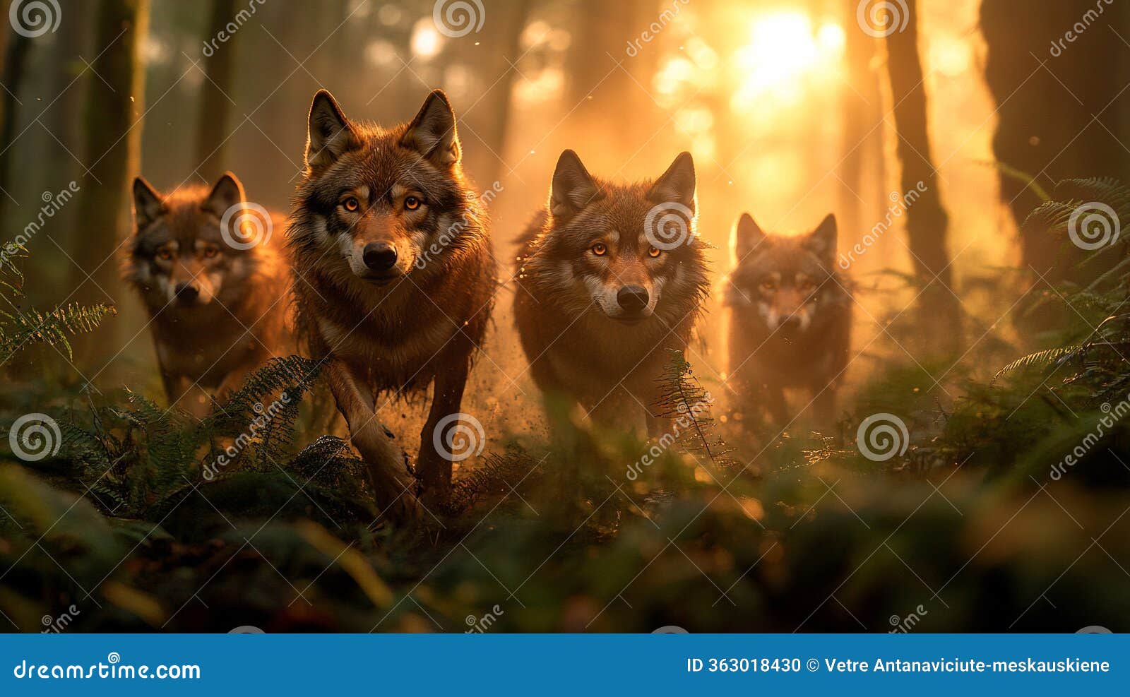 Wolves at Dawn stock photo. Image of harmony, wilderness - 363018430