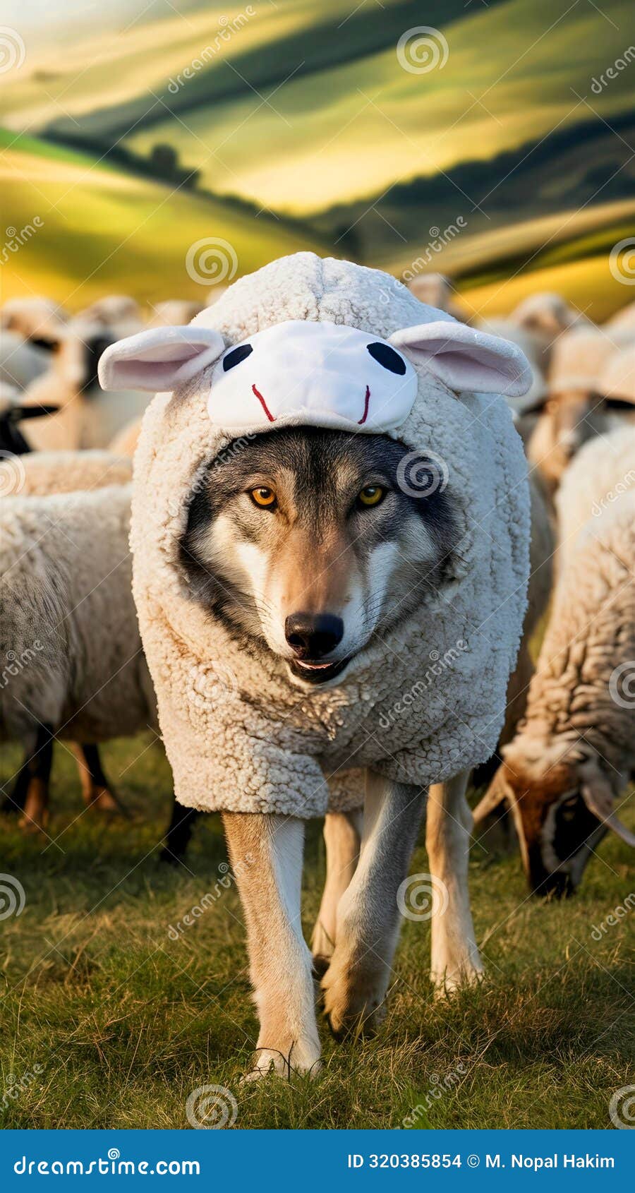 Wolves disguised as sheep stock illustration. Illustration of goats ...