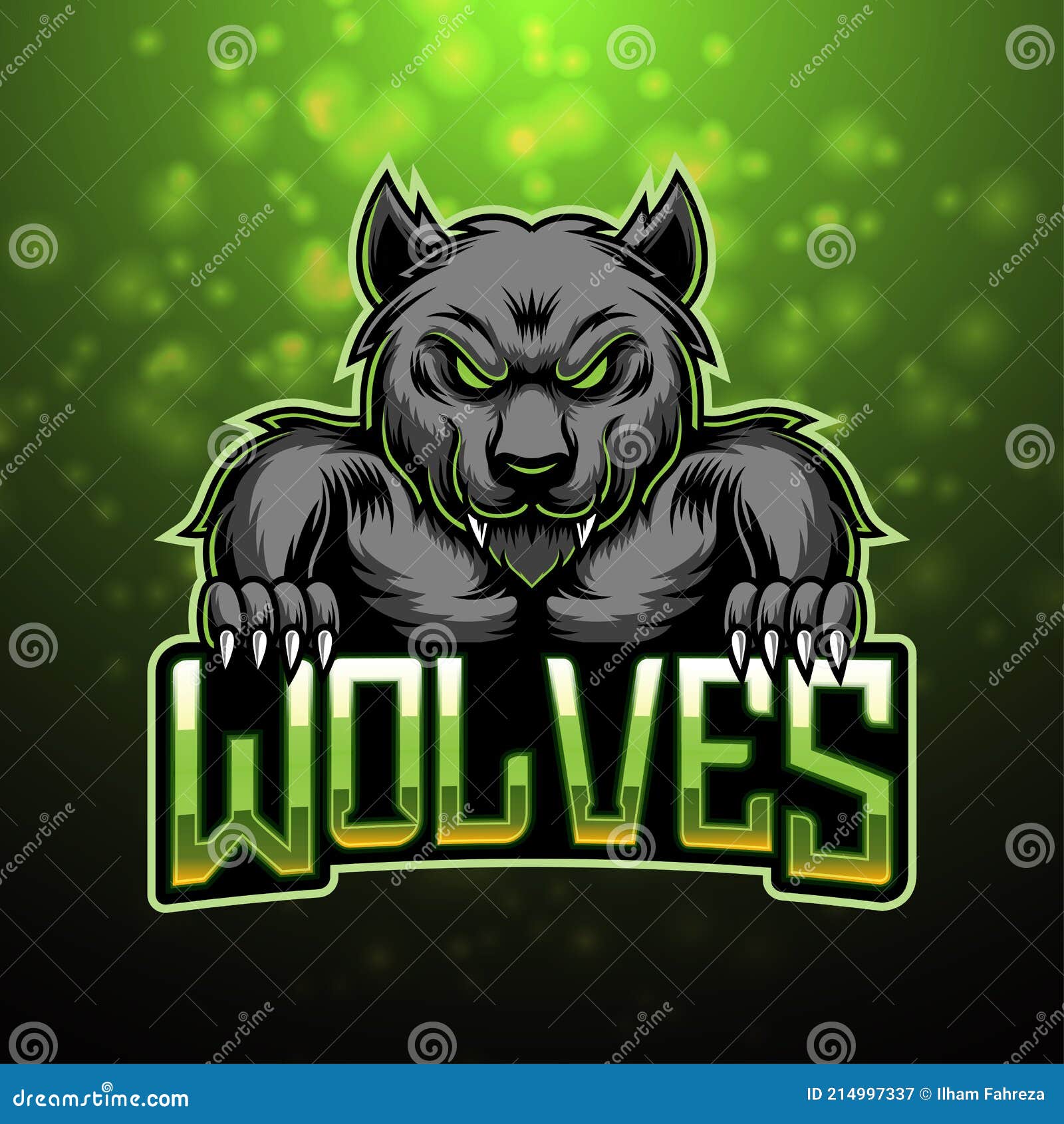 Wolves Esport Mascot Logo Design Stock Vector - Illustration of gaming ...