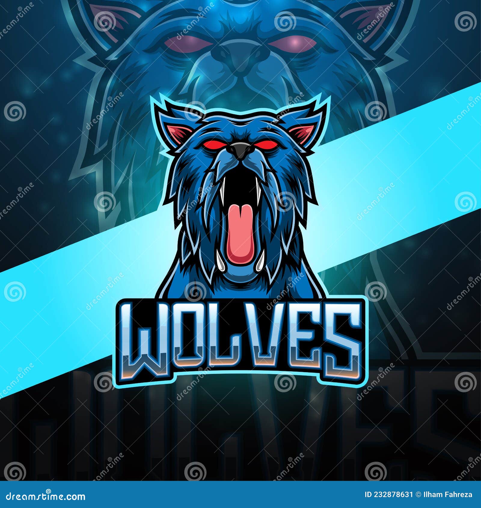 Wolves Esport Mascot Logo Design Stock Vector - Illustration of modern ...