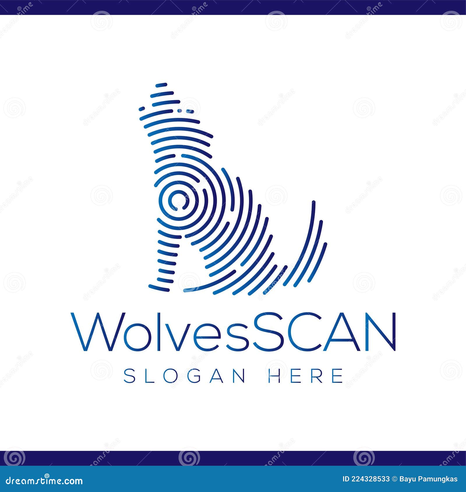 Wolves Scan Technology Logo Vector Element. Animal Technology Logo ...