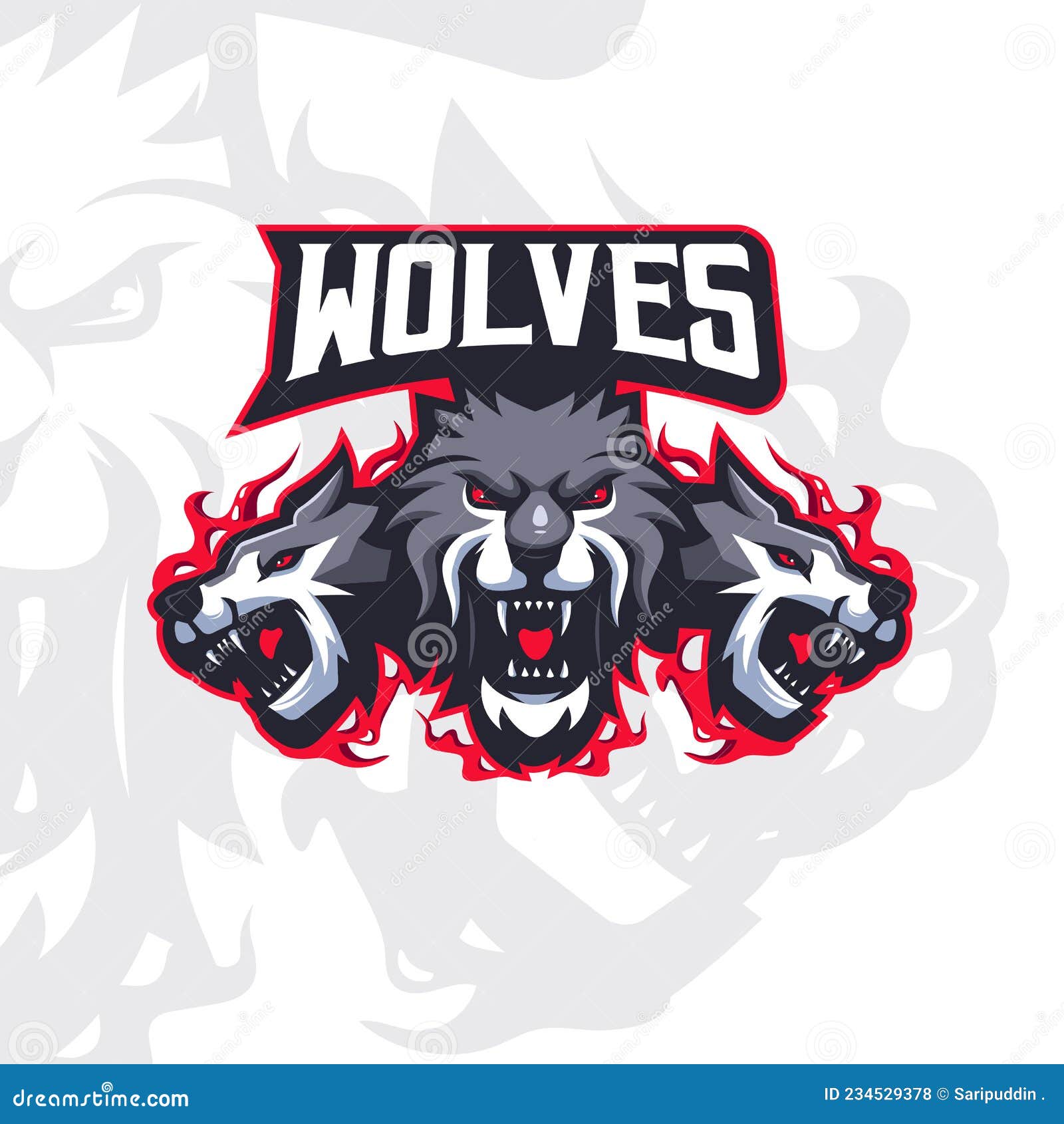 Wolves Sports Mascot Logo stock vector. Illustration of head - 234529378