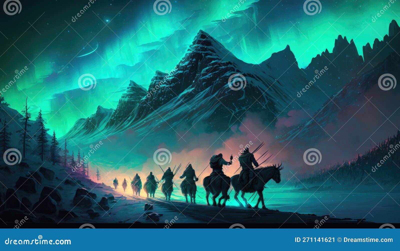 Wolves of Valhalla. Generative AI Stock Image - Image of fantasy ...
