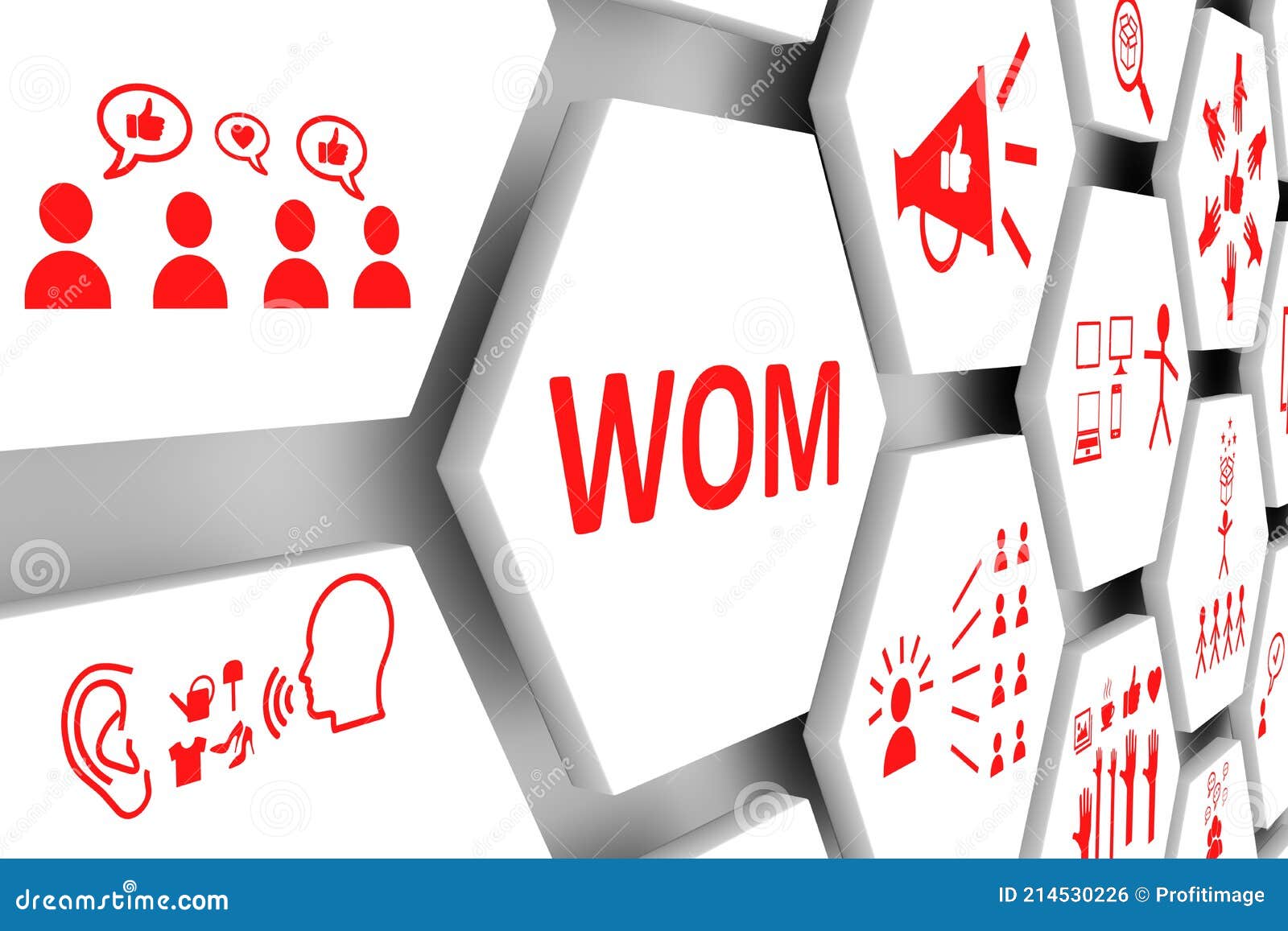 WOM Concept Cell Background 3d Stock Illustration - Illustration of ...