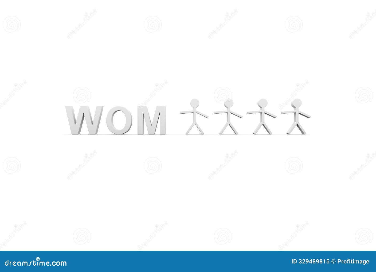 WOM Concept White Background 3d Stock Illustration | CartoonDealer.com ...
