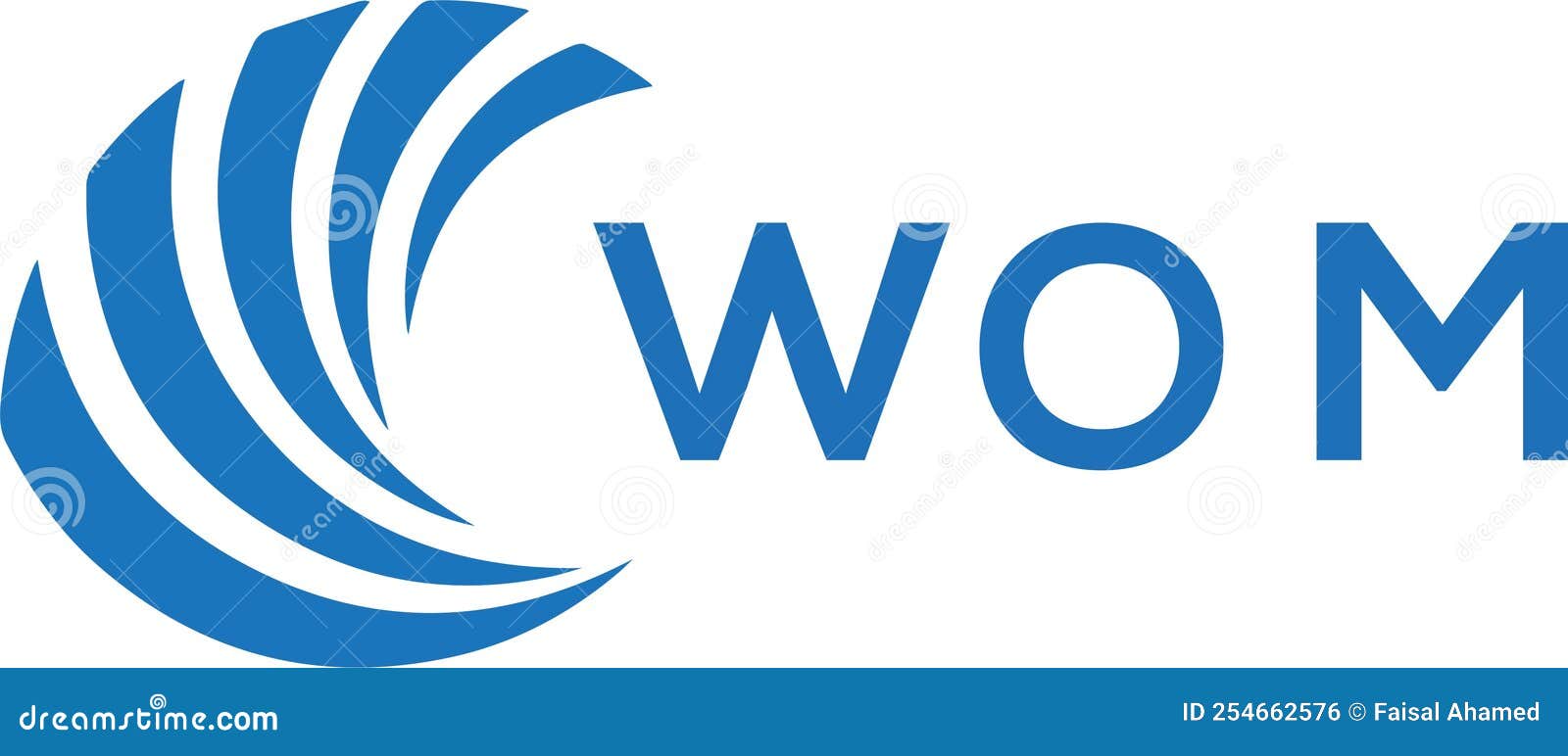 WOM Letter Logo Design on White Background. WOM Creative Circle Letter ...