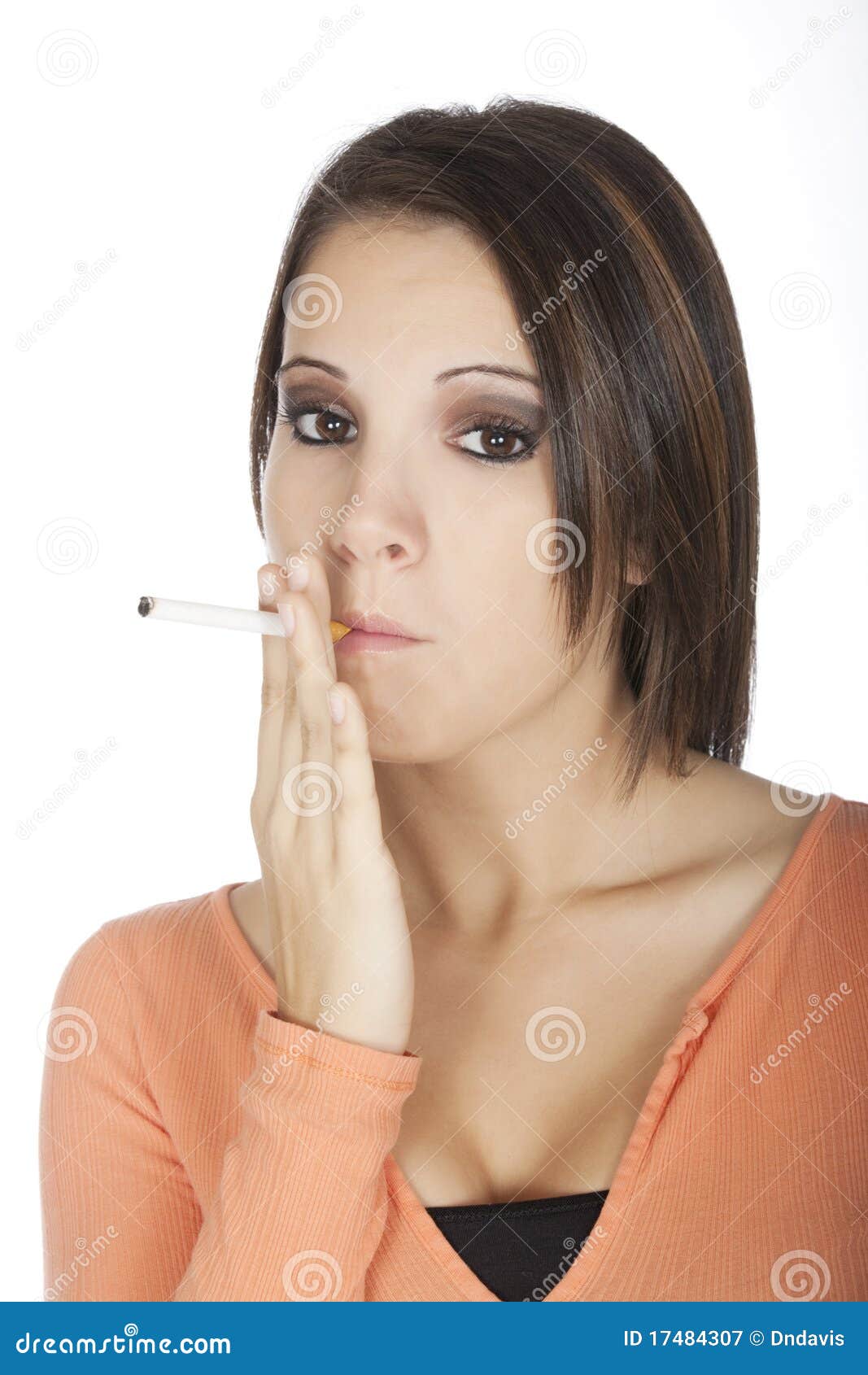 Woman stock image. Image of cigarette, face, studio, beauty - 17484307