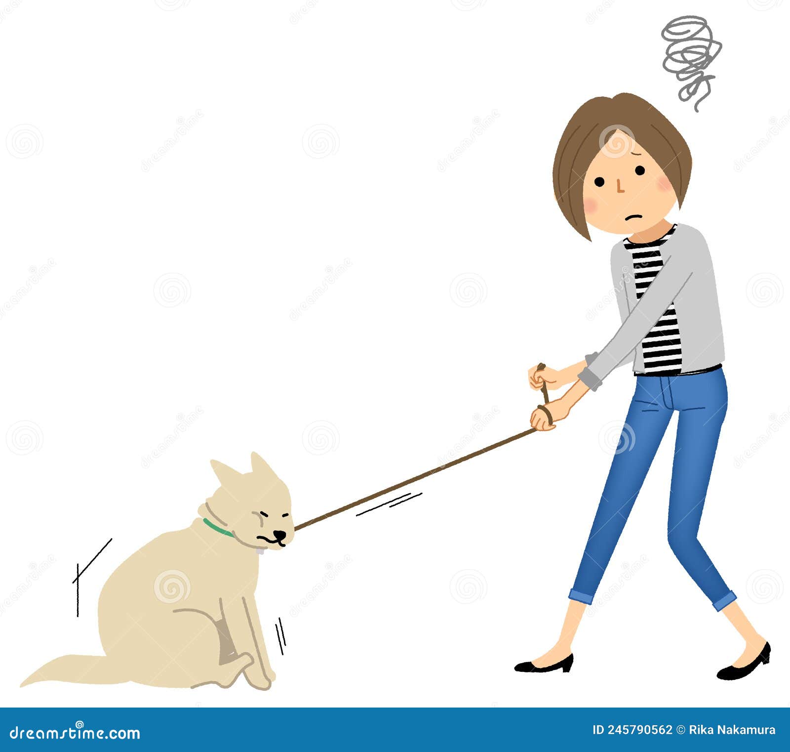 Dog Refuses to Walk stock vector. Illustration of refusals - 245790562