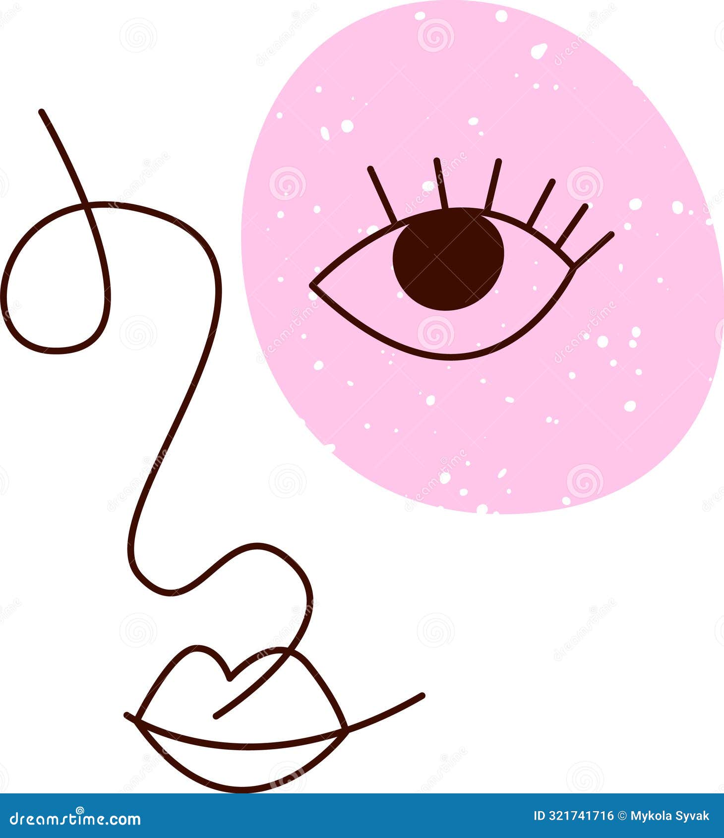 Woman Abstract Face Portrait Doodle Stock Vector - Illustration of ...