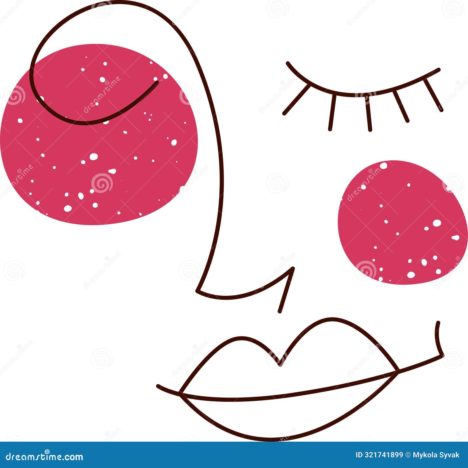 Woman Abstract Face Portrait Doodle Stock Vector - Illustration of head ...